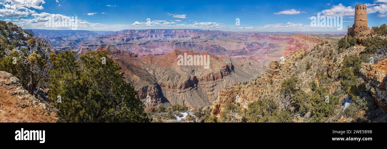 Desert View Watchtower located on the South Rim of the Grand Canyon ...