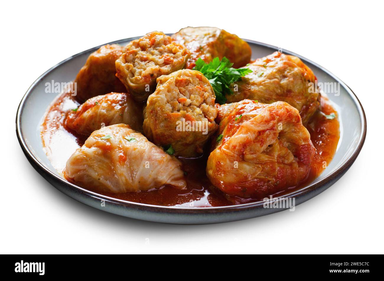 Cabbage Rolls with Ground Meat, Rice and Vegetables also known as Sarma ...