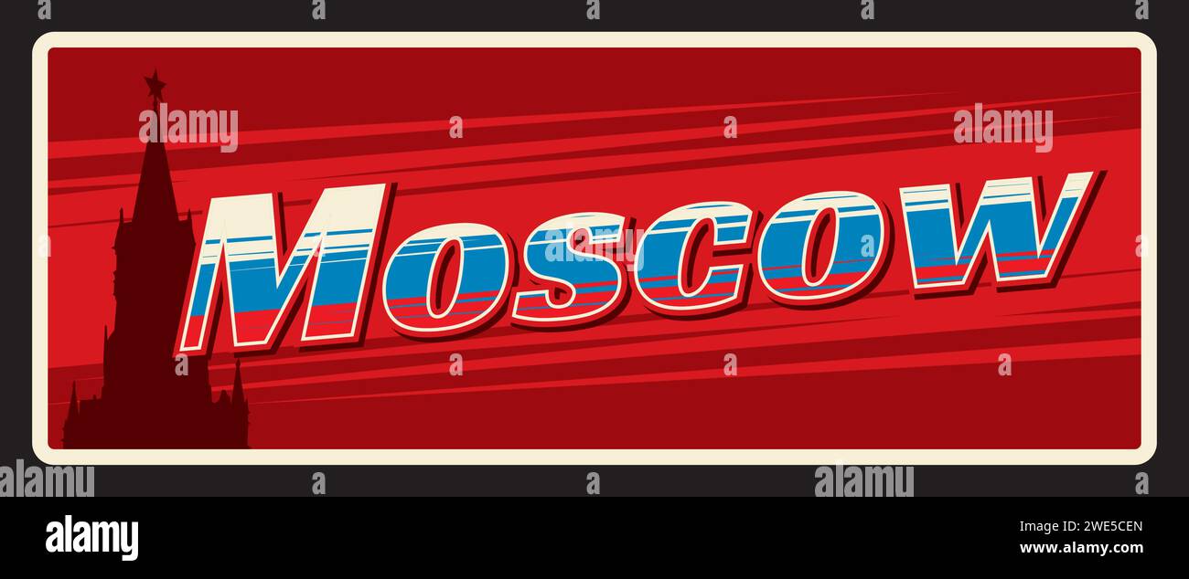 Moscow capital of Russia, city in Russian federation. Vector travel ...