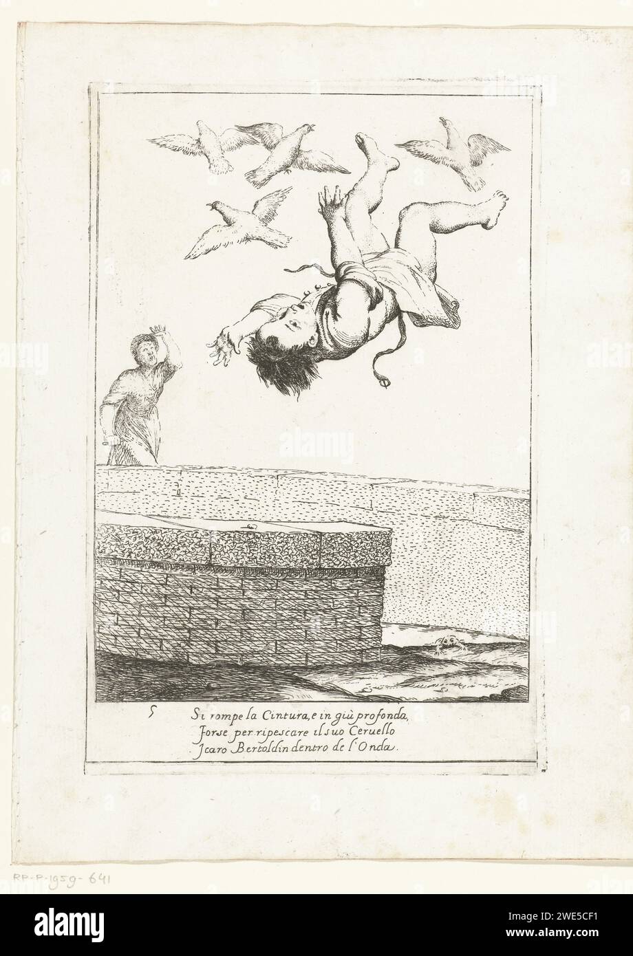 Bertoldino falls into the pond, Giuseppe Maria Crespi, 1710 - 1715 ...