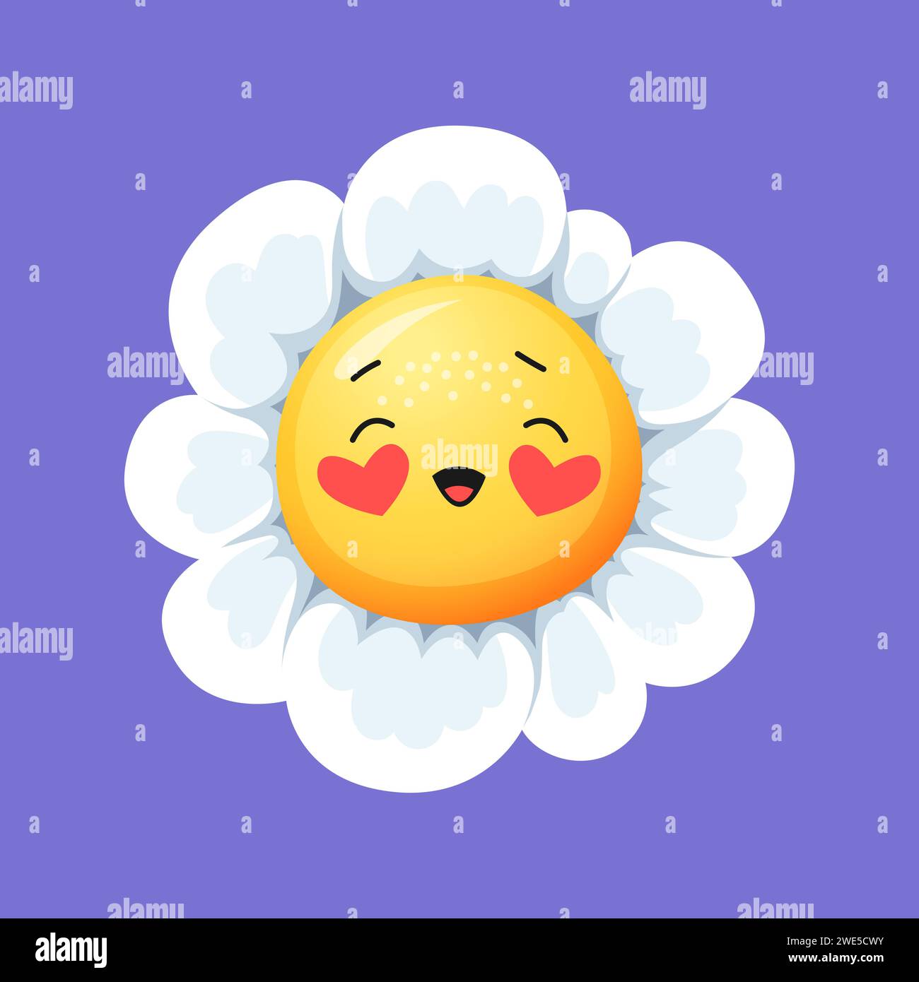 Camomile smile daisy flower character. Cartoon cheerful vector ...