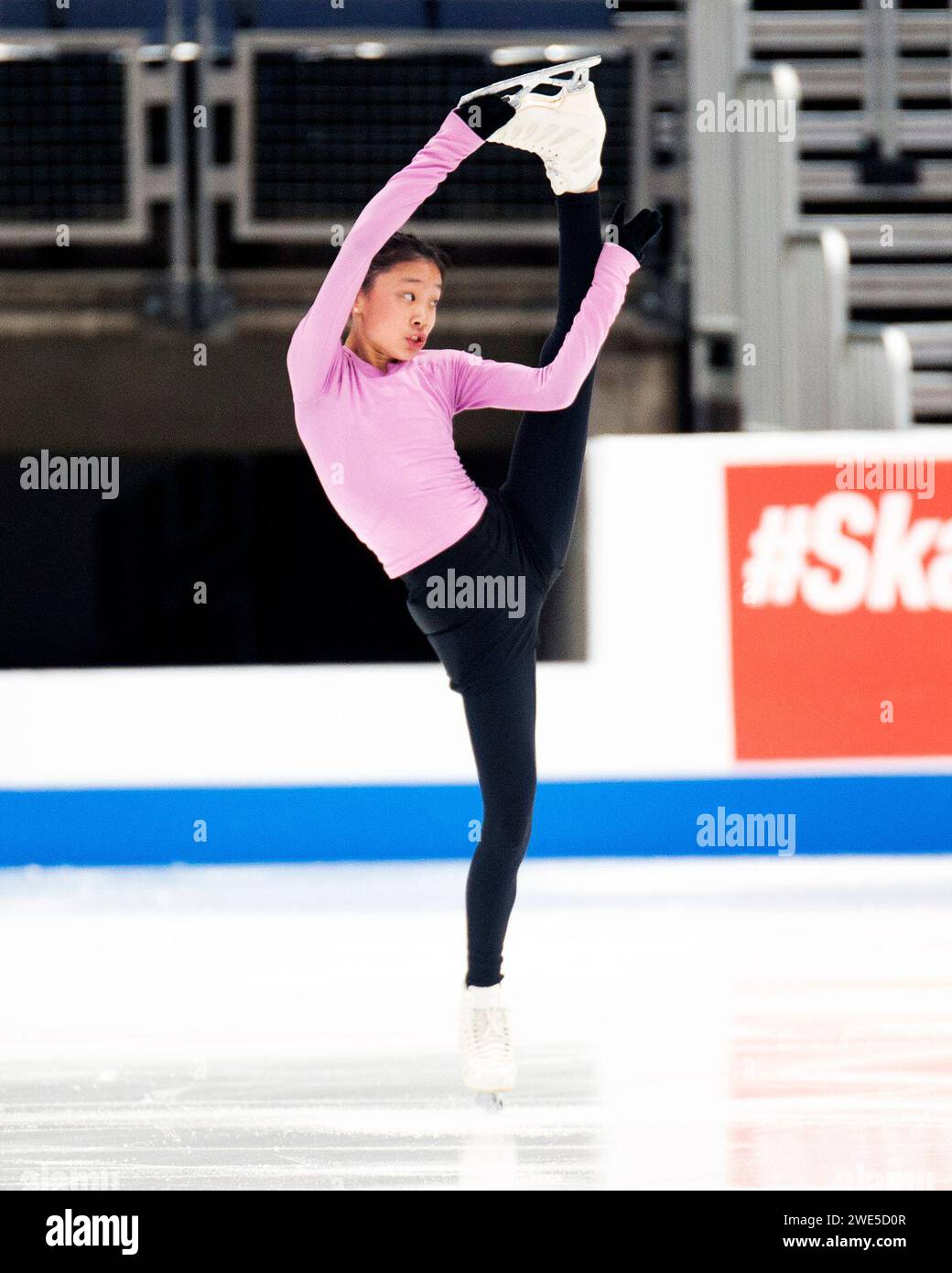 Columbus, Ohio, United States. 23rd January, 2024. Teryn Kim rehearses ...