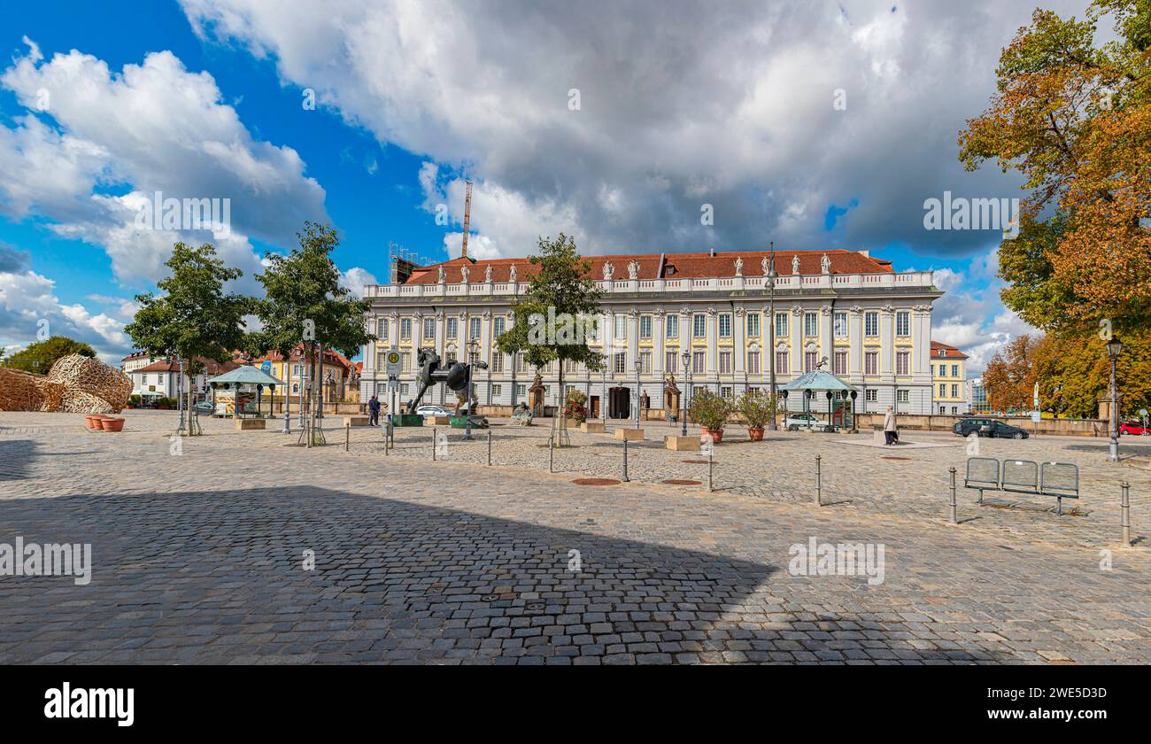 Anscavallo and fountain Ansbacchantin in front of the Residenz in ...