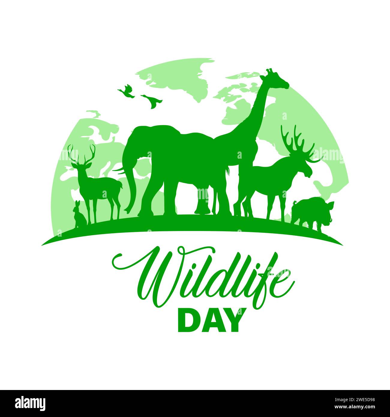 Wildlife day poster, world animal life and environment nature protect ...