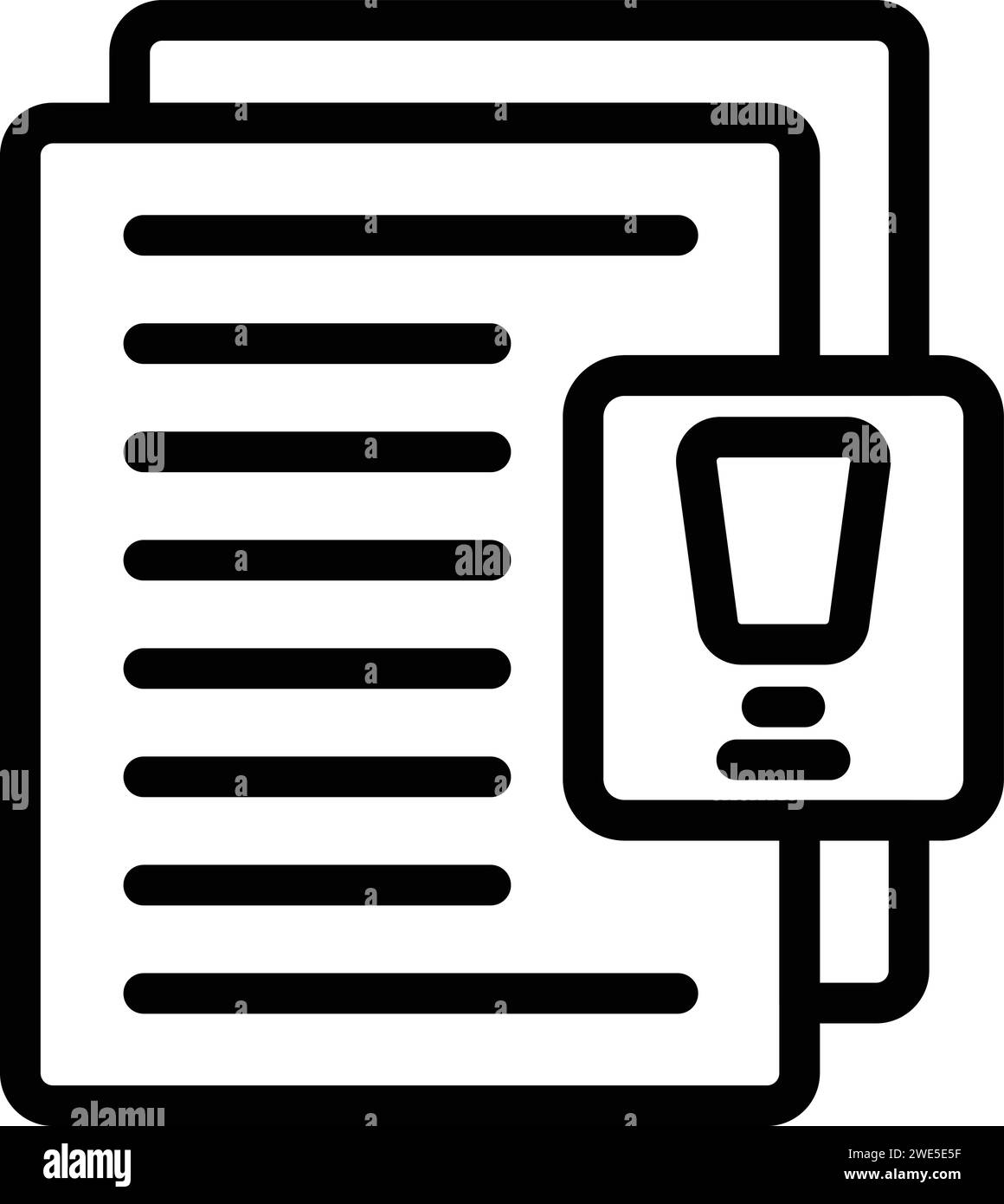 Paper fail data icon outline vector. Erase system. Alarm fail entry ...