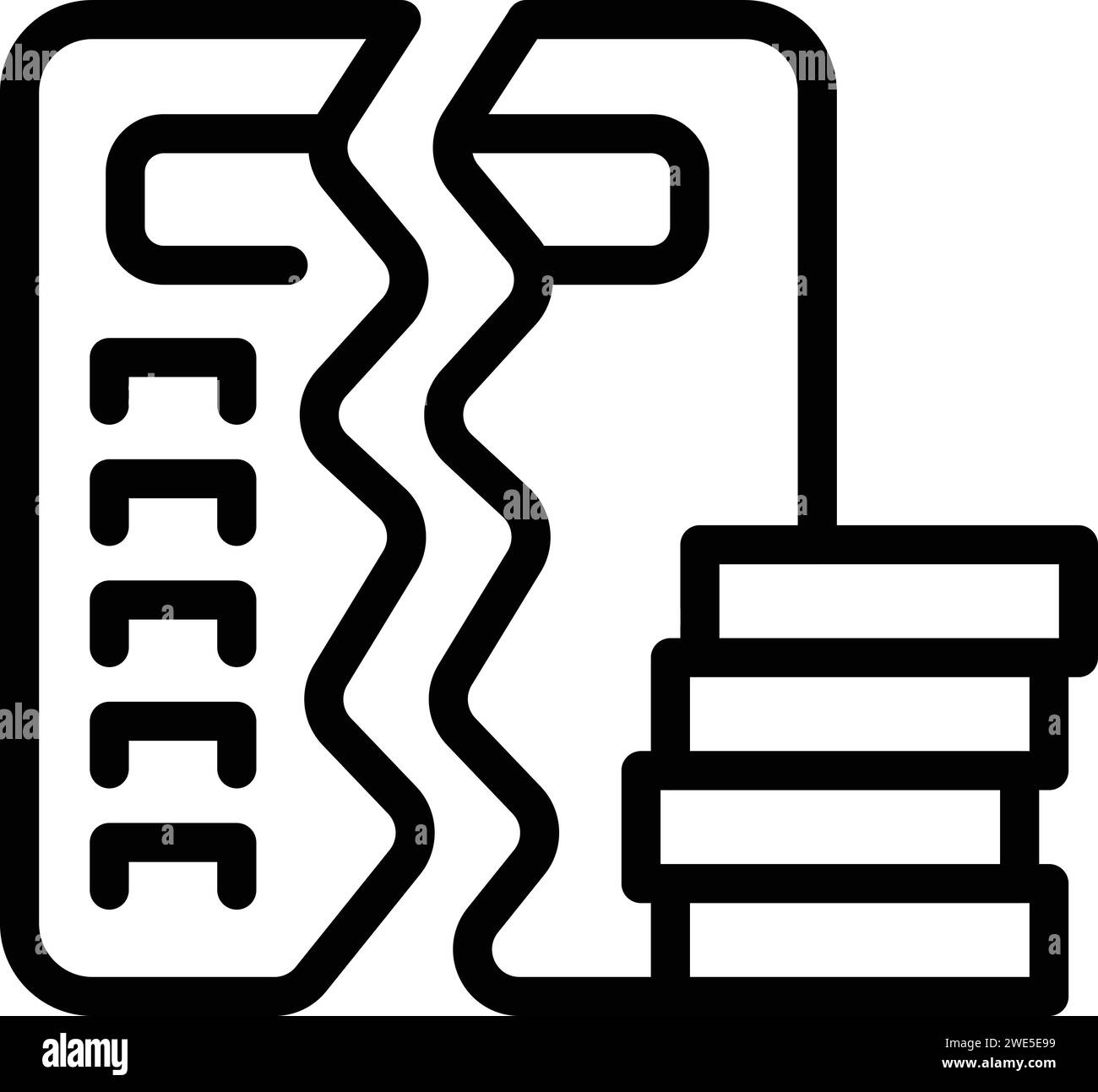 Broken data loss icon outline vector. Computer information. Dark entry ...