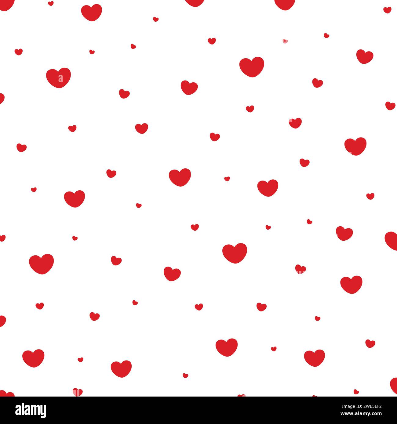 Abstract seamless heart pattern background. Paper red hearts and dots ...
