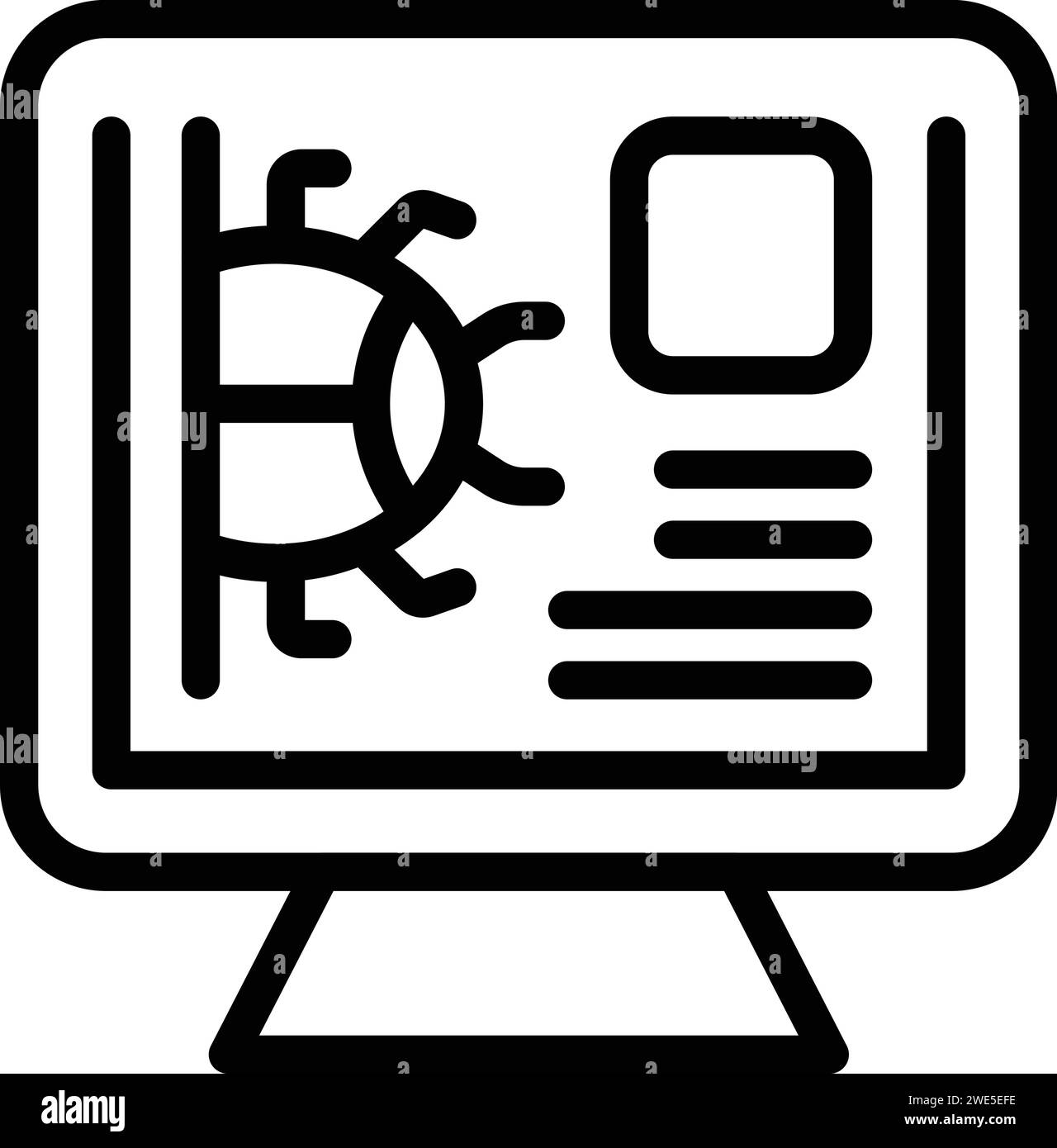 Online bug computer icon outline vector. Destroy accident. Signal event ...