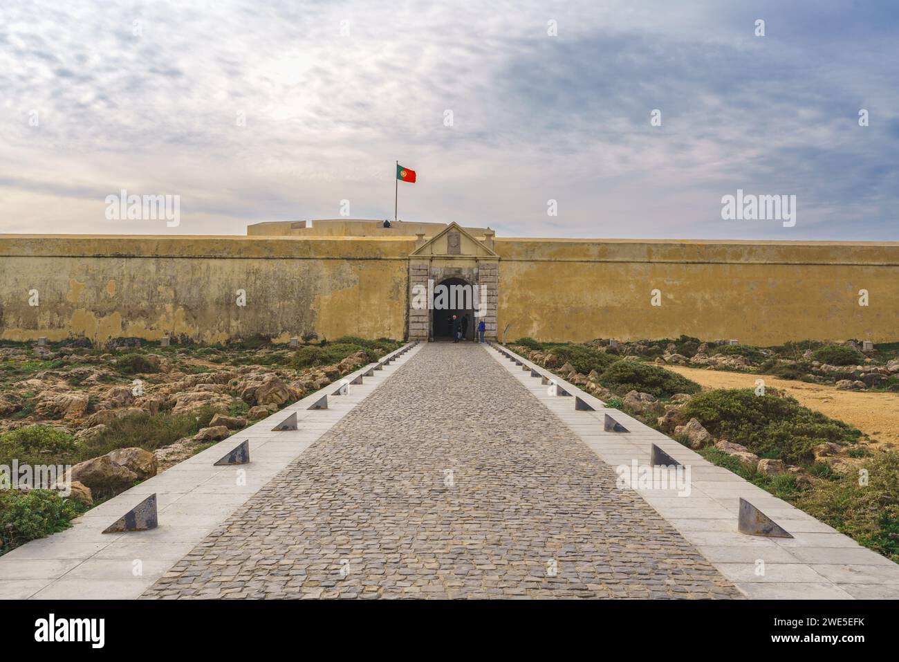 Sagres, Portugal - December 29, 2023. The amin entrance to Sagres fort ...