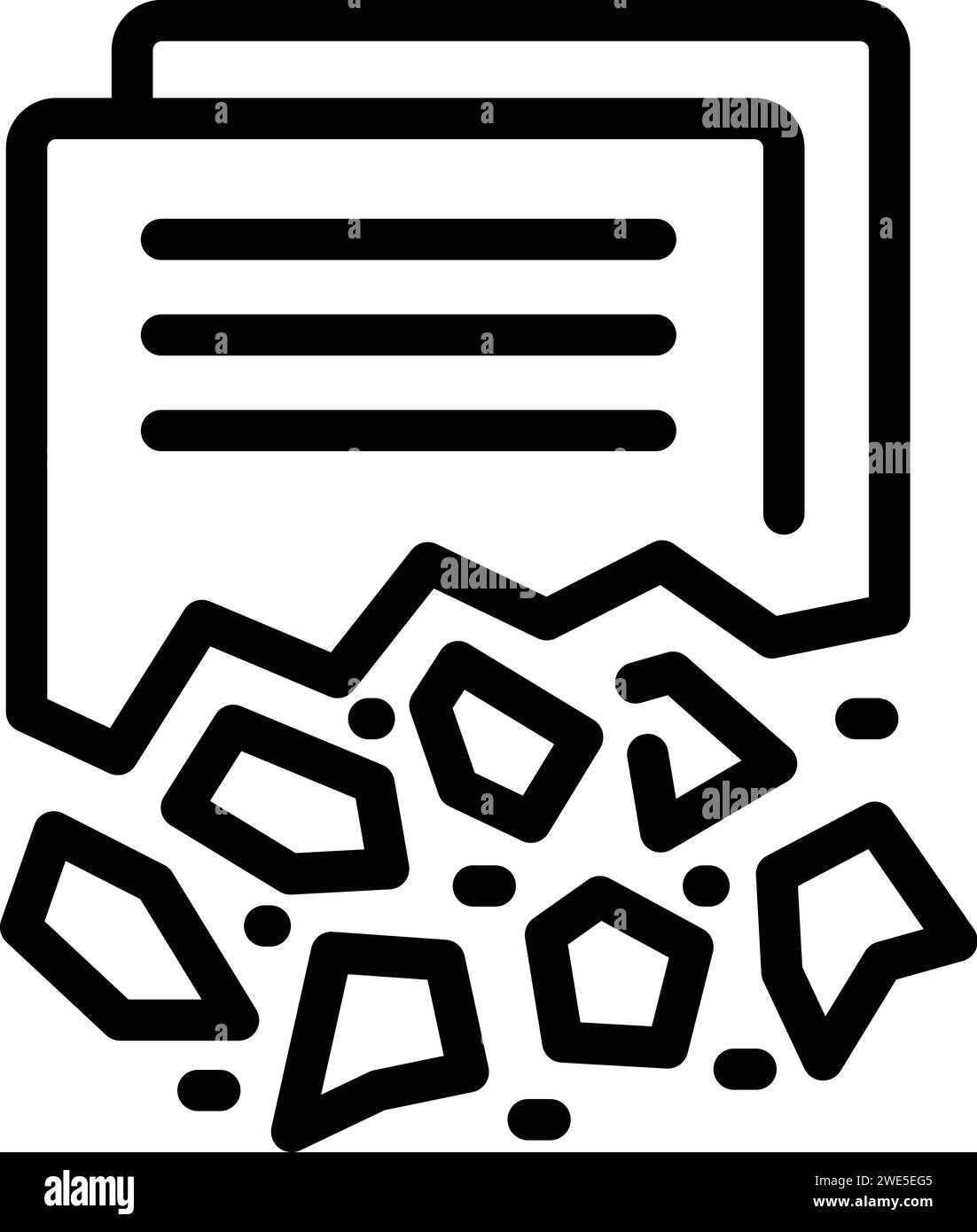 Document data loss icon outline vector. Broken computer. Signal event ...