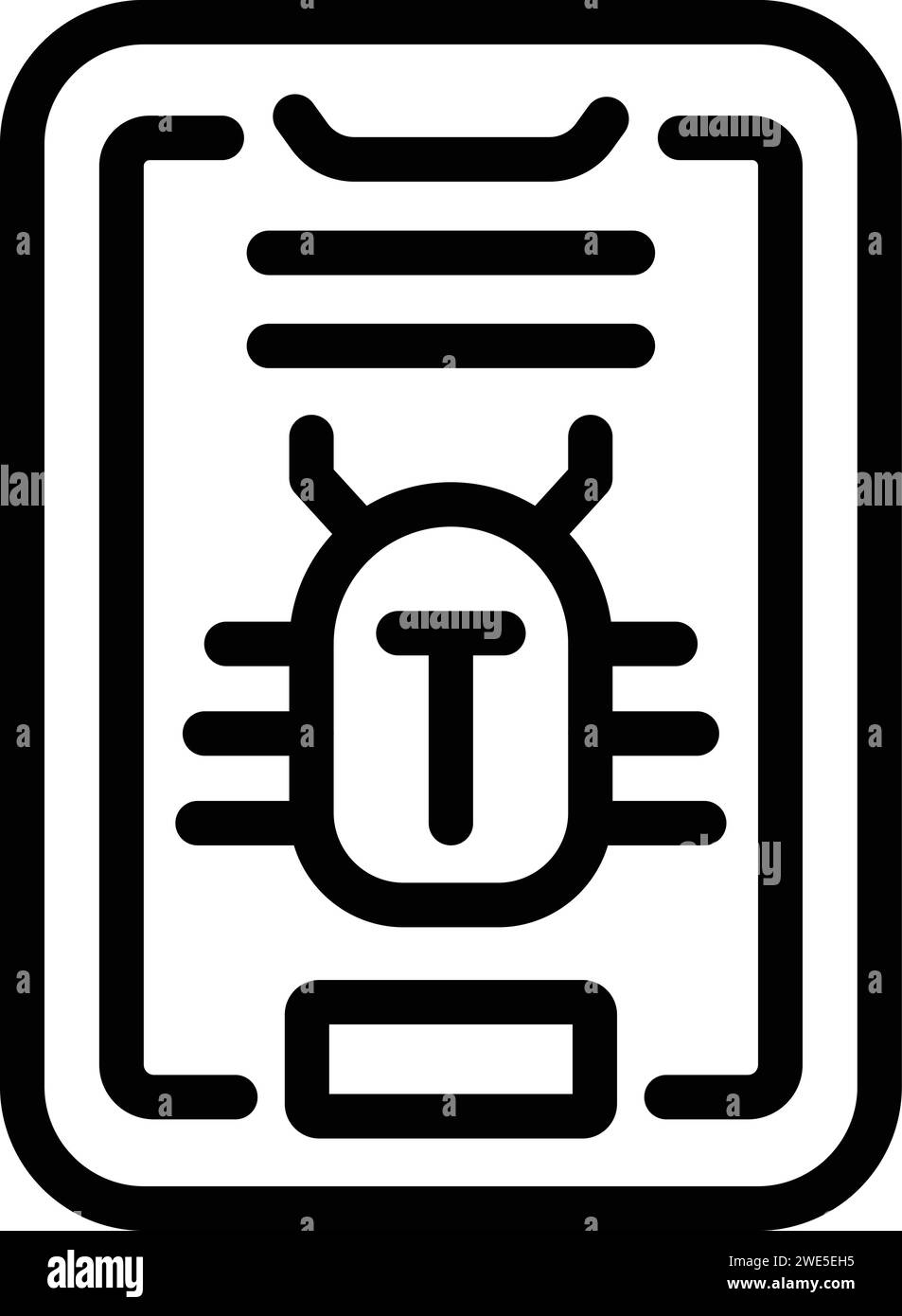 Smartphone data bug icon outline vector. Access key. Business plan ...