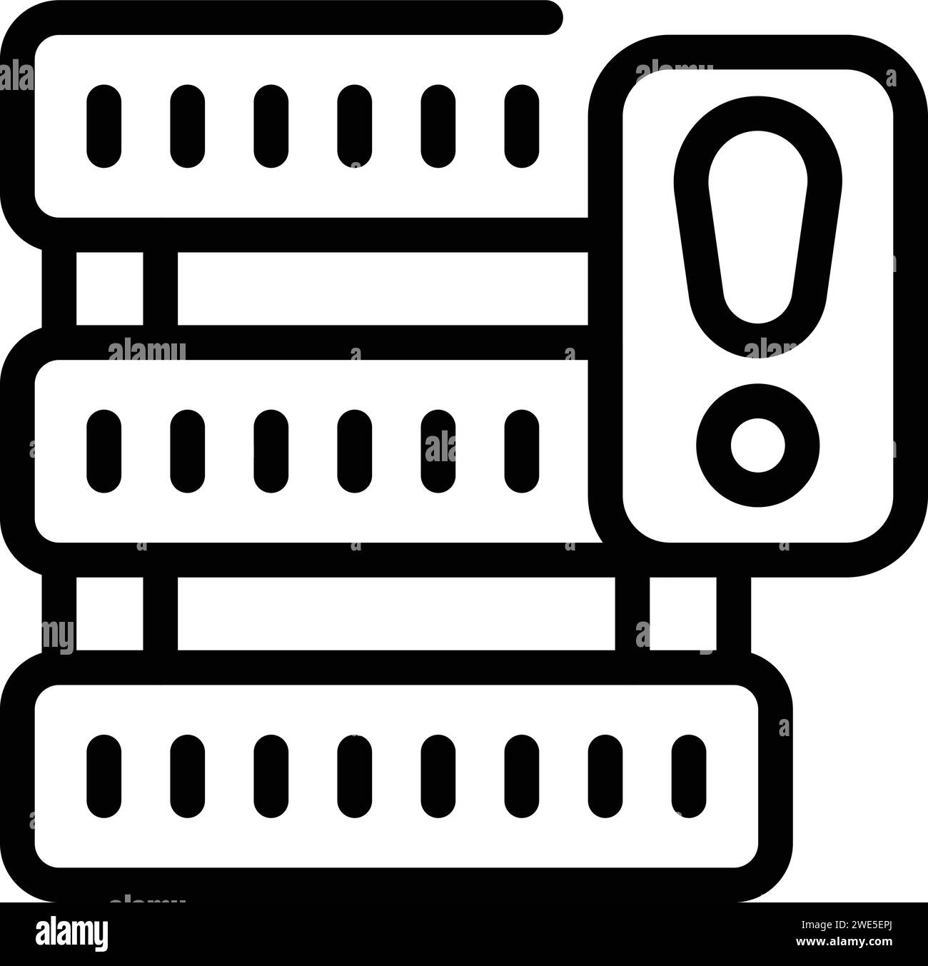Server data loss icon outline vector. Erase system. Accident alarm ...