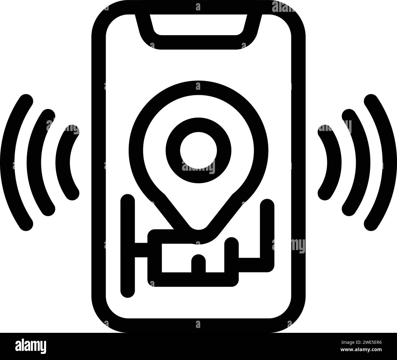 Gps taxi location icon outline vector. Vehicle center. Booking service ...