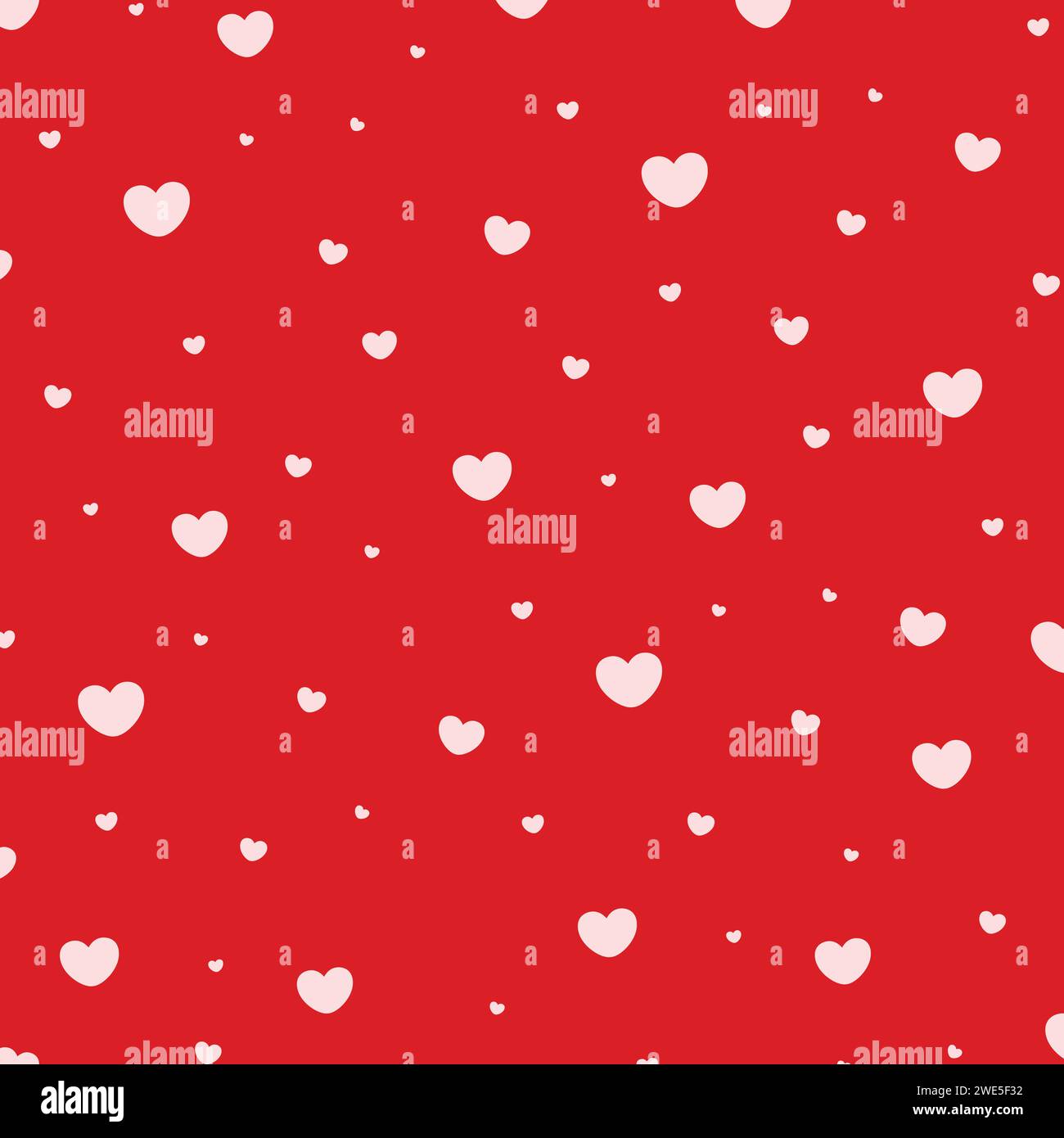 Abstract seamless heart pattern background. Paper red hearts and dots ...