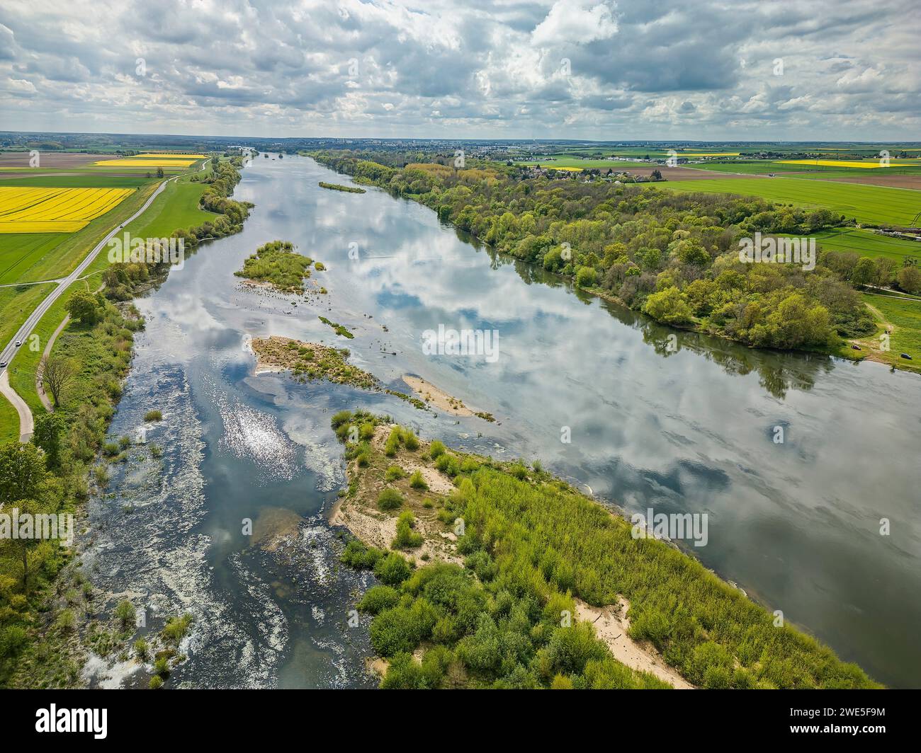 Loire with floodplain landscape, Loire Valley, UNESCO World Heritage ...