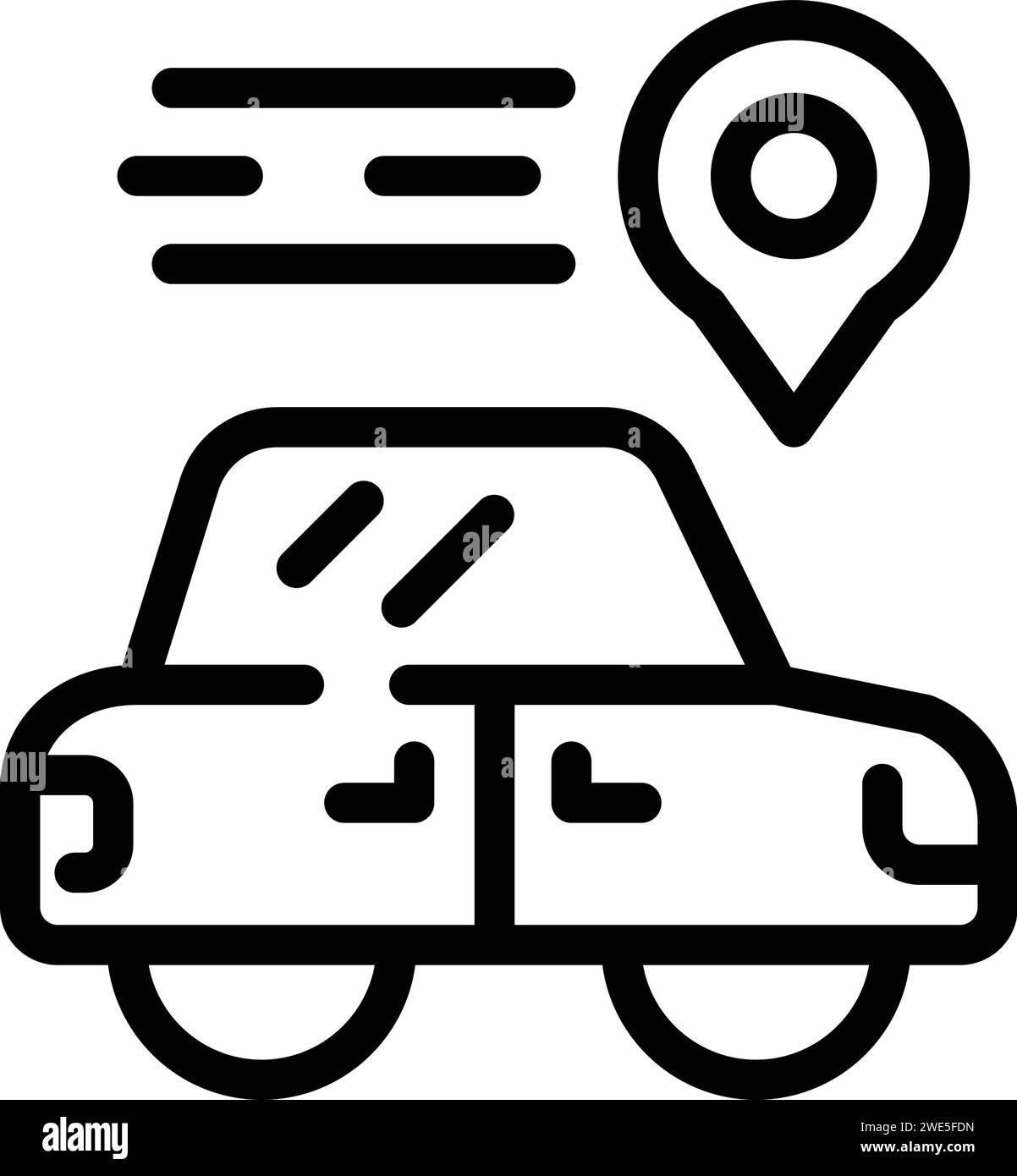 Fast taxi location icon outline vector. Car service. City rider Stock ...