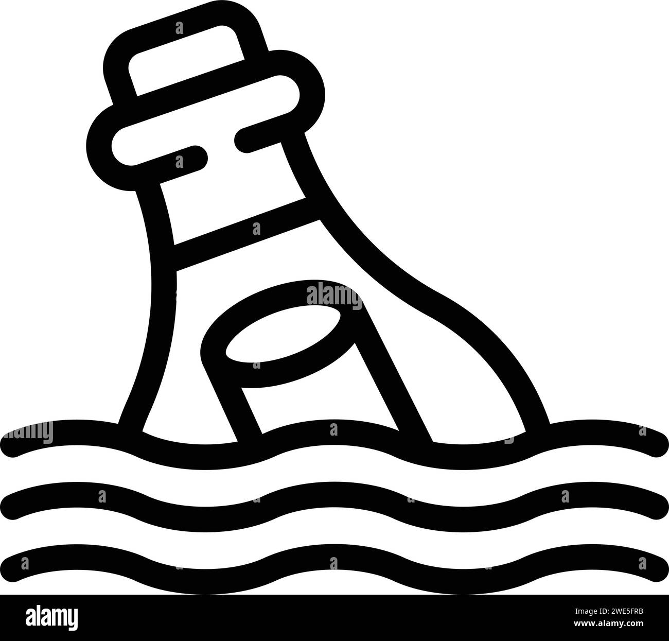 Maritime message icon outline vector. Dark lost. Empty hope Stock ...