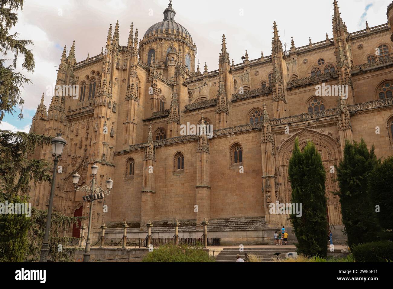 Day and night historic buildings in the medieval city Salamanca, Spain ...