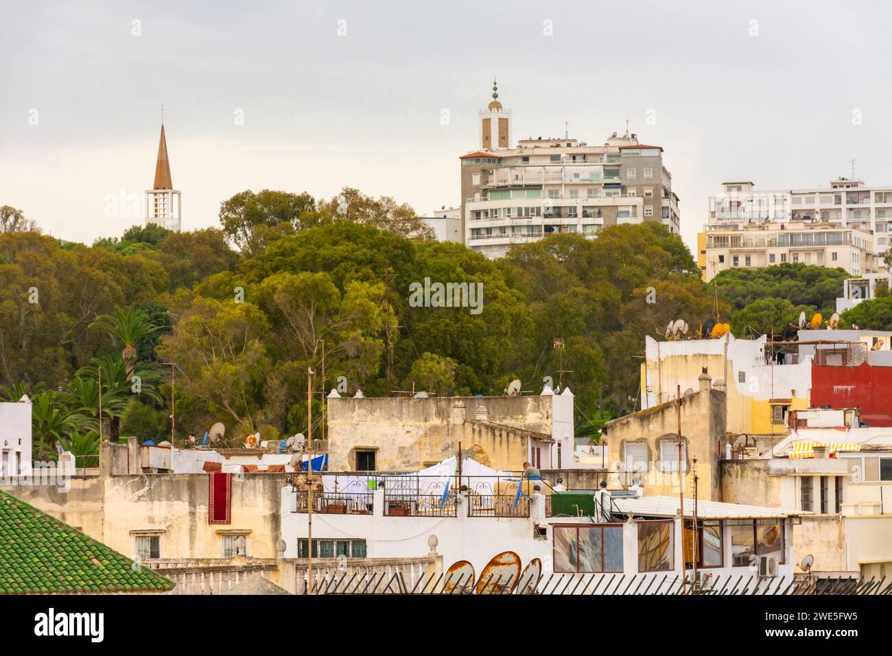 Tangier, Morocco, Africa. October 15th, 2022 - Rooftops in the medina ...