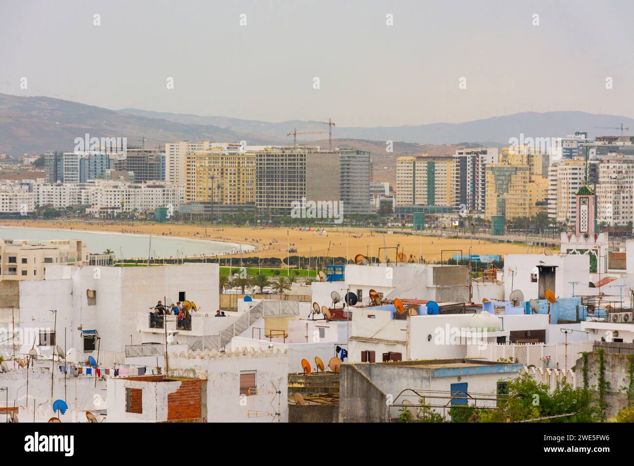 Tangier, Morocco, Africa. October 15th, 2022 - Rooftops of the old ...