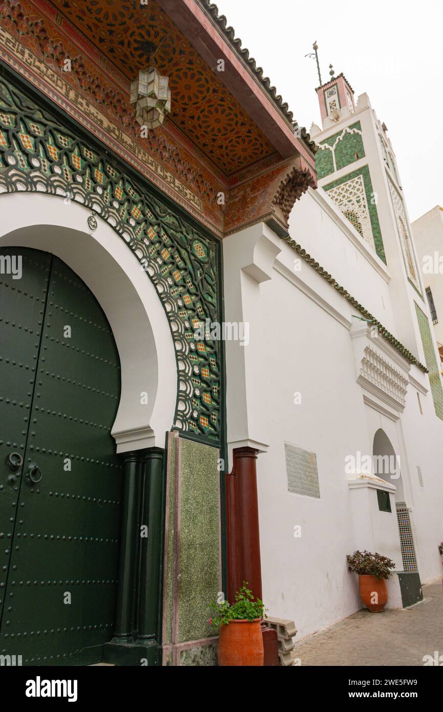Tangier, Morocco. October 15th, 2022 - Door with Muslim style arch, and ...