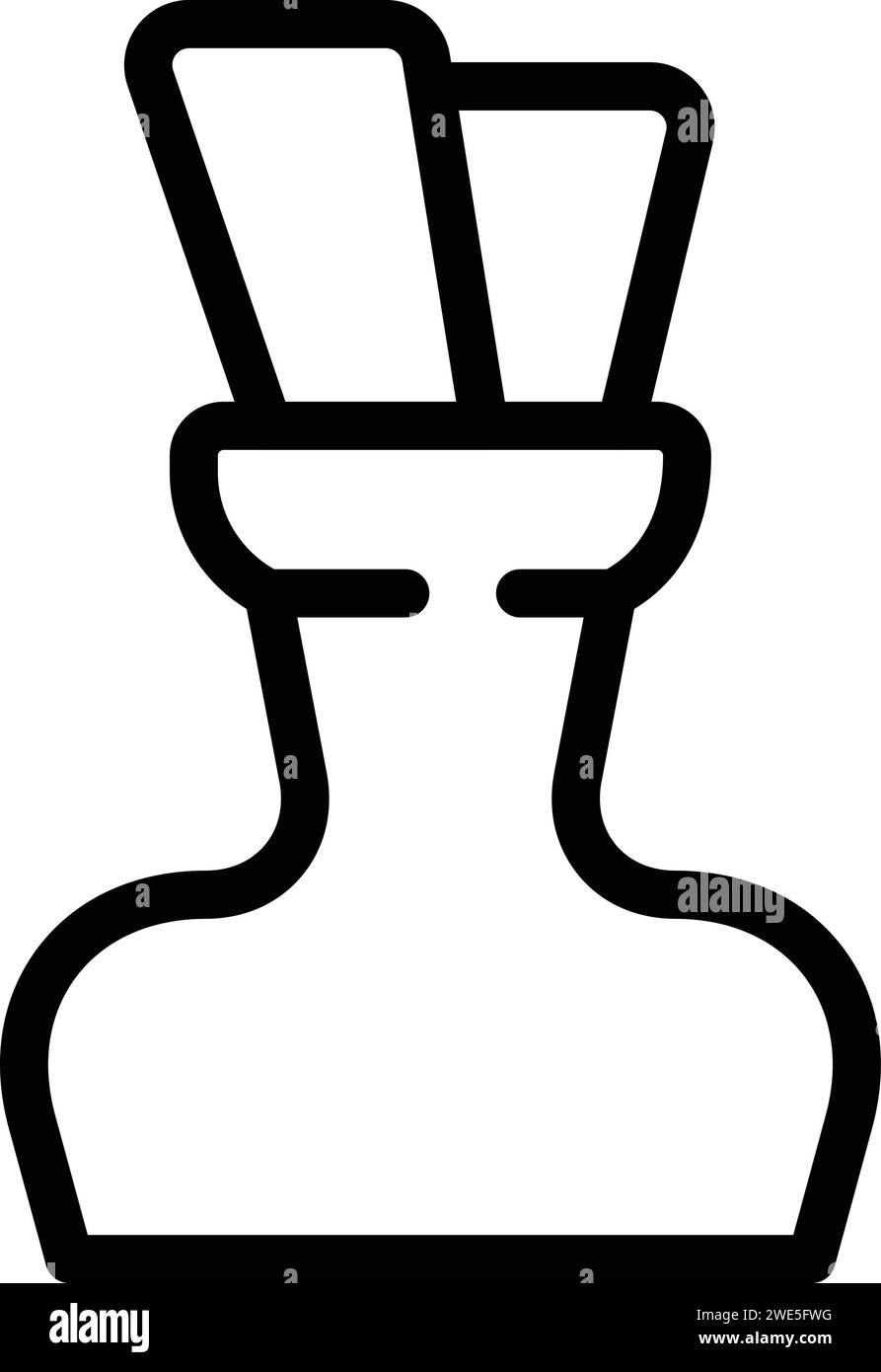 Paper roll message icon outline vector. Glass empty. Water note Stock ...