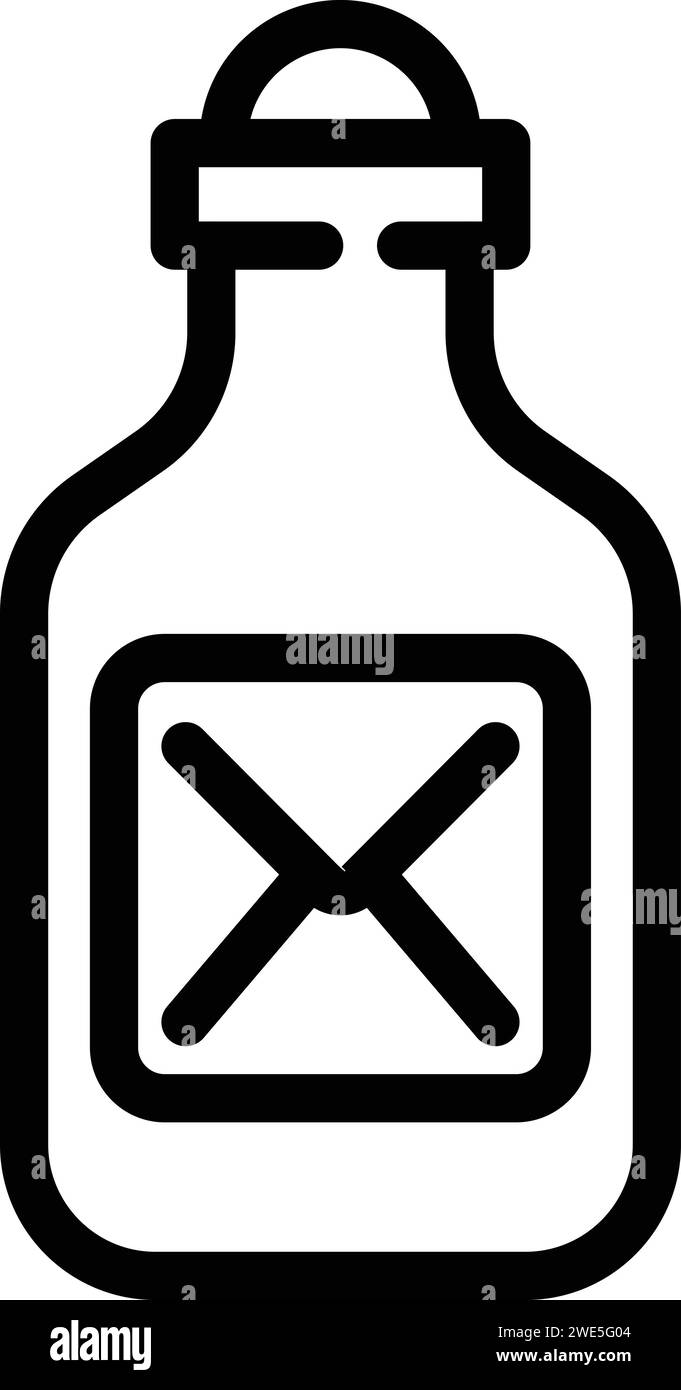 Mail bottle message icon outline vector. Marine floating. Lost mail ...