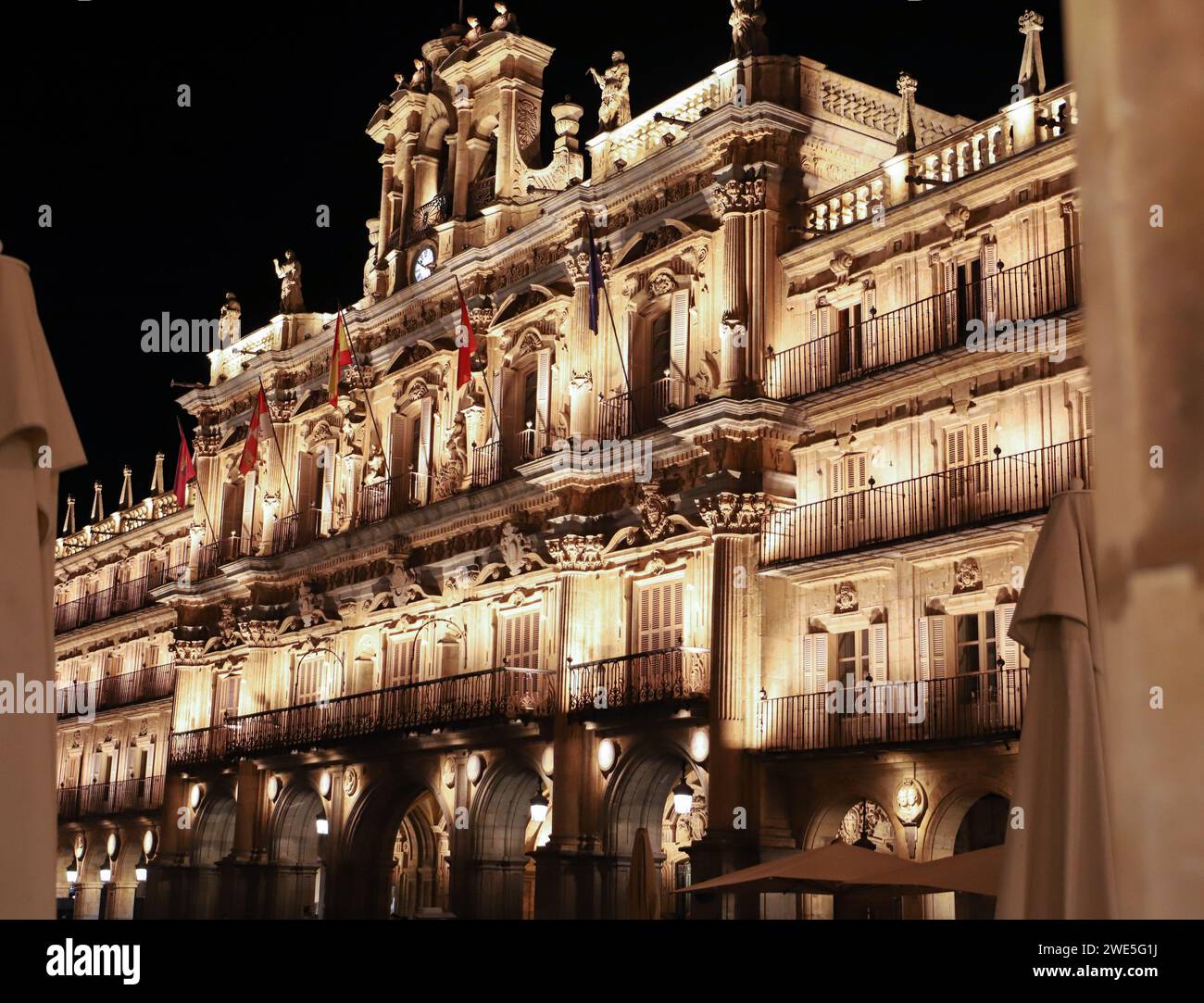 Day and night historic buildings in the medieval city Salamanca, Spain Stock Photo - Alamy