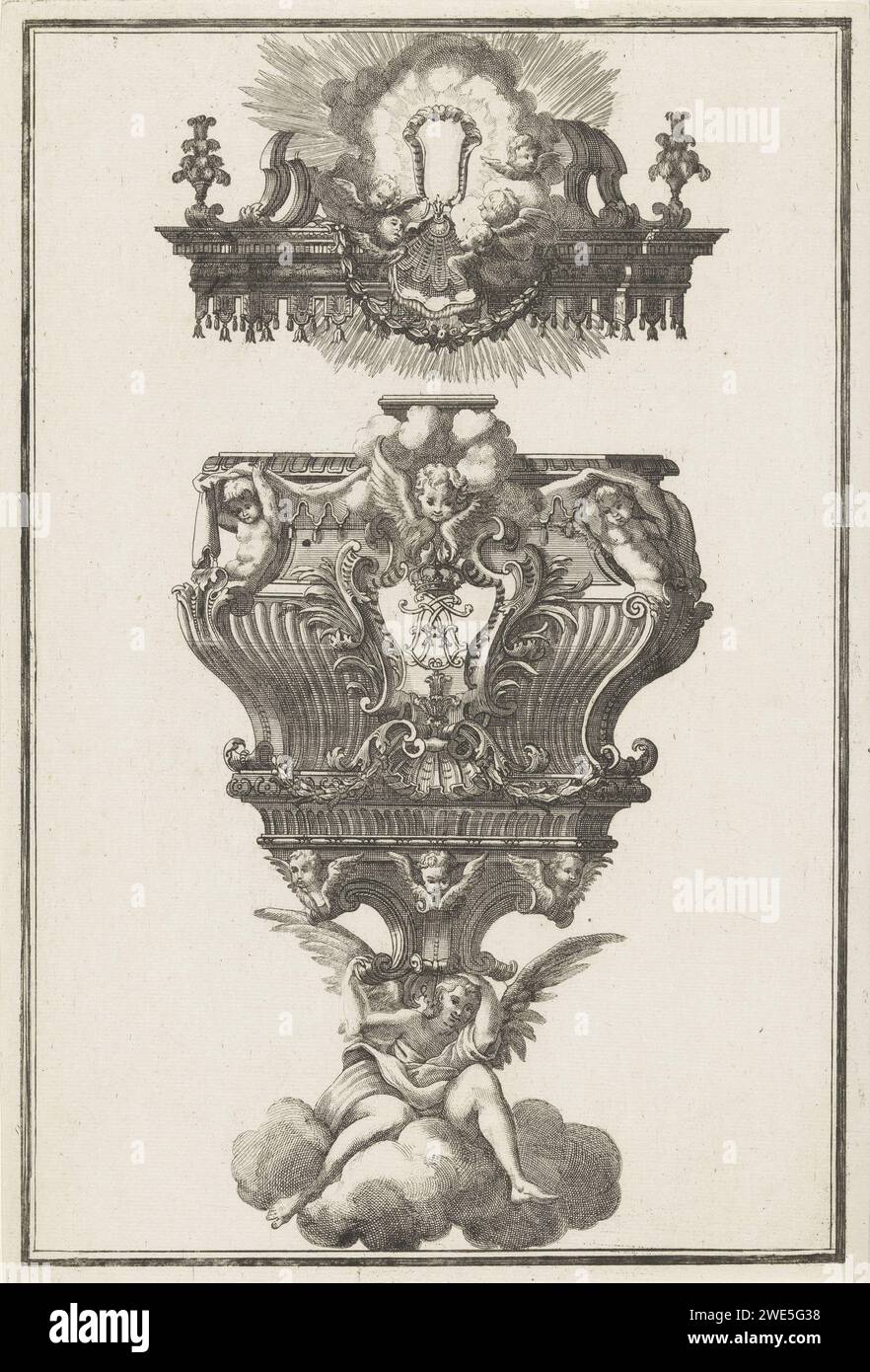 Pulled chair with angels, Johann Conrad Reiff (Possible), After Paul ...