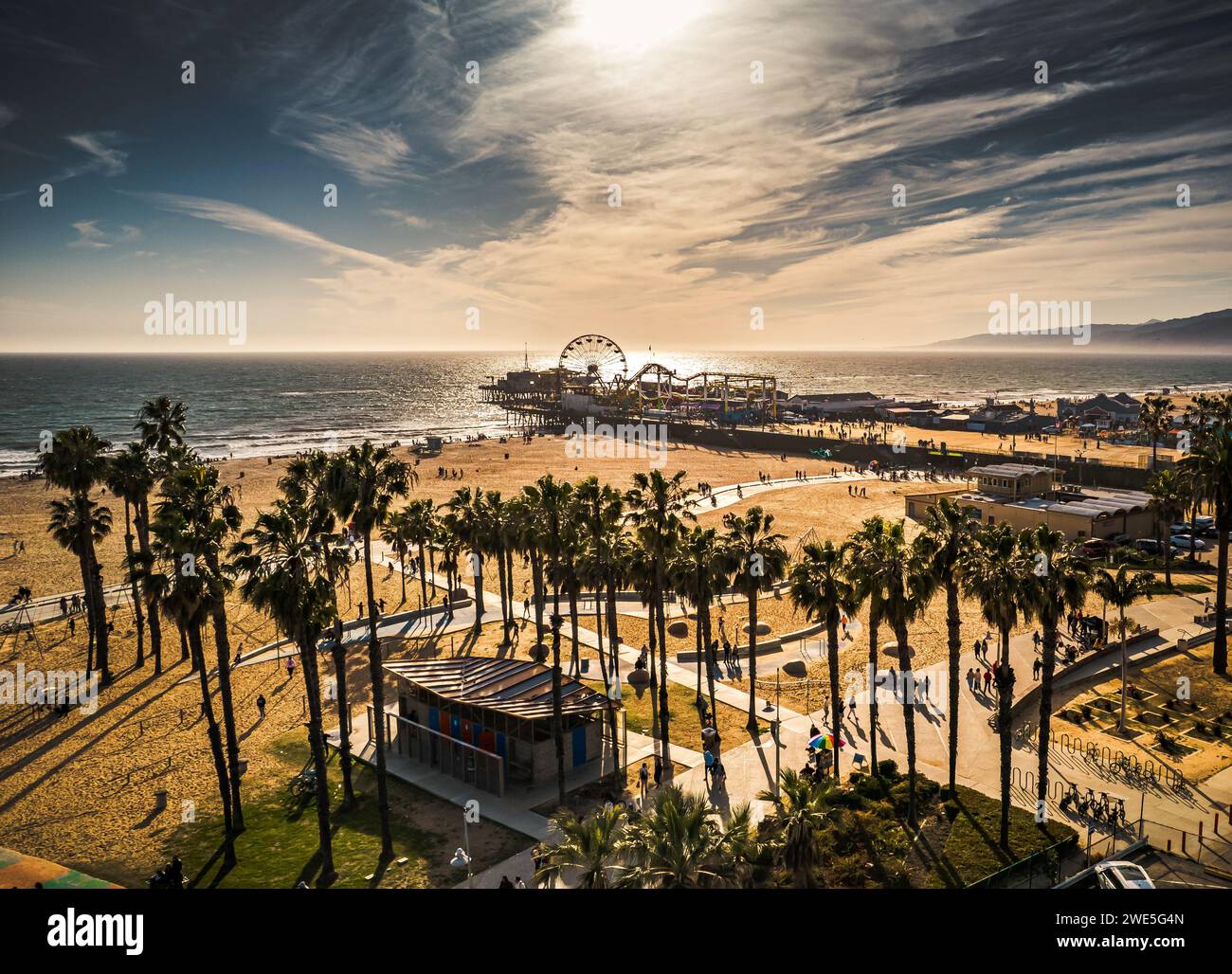 An aerial view of Santa Monica Pier Stock Photo - Alamy