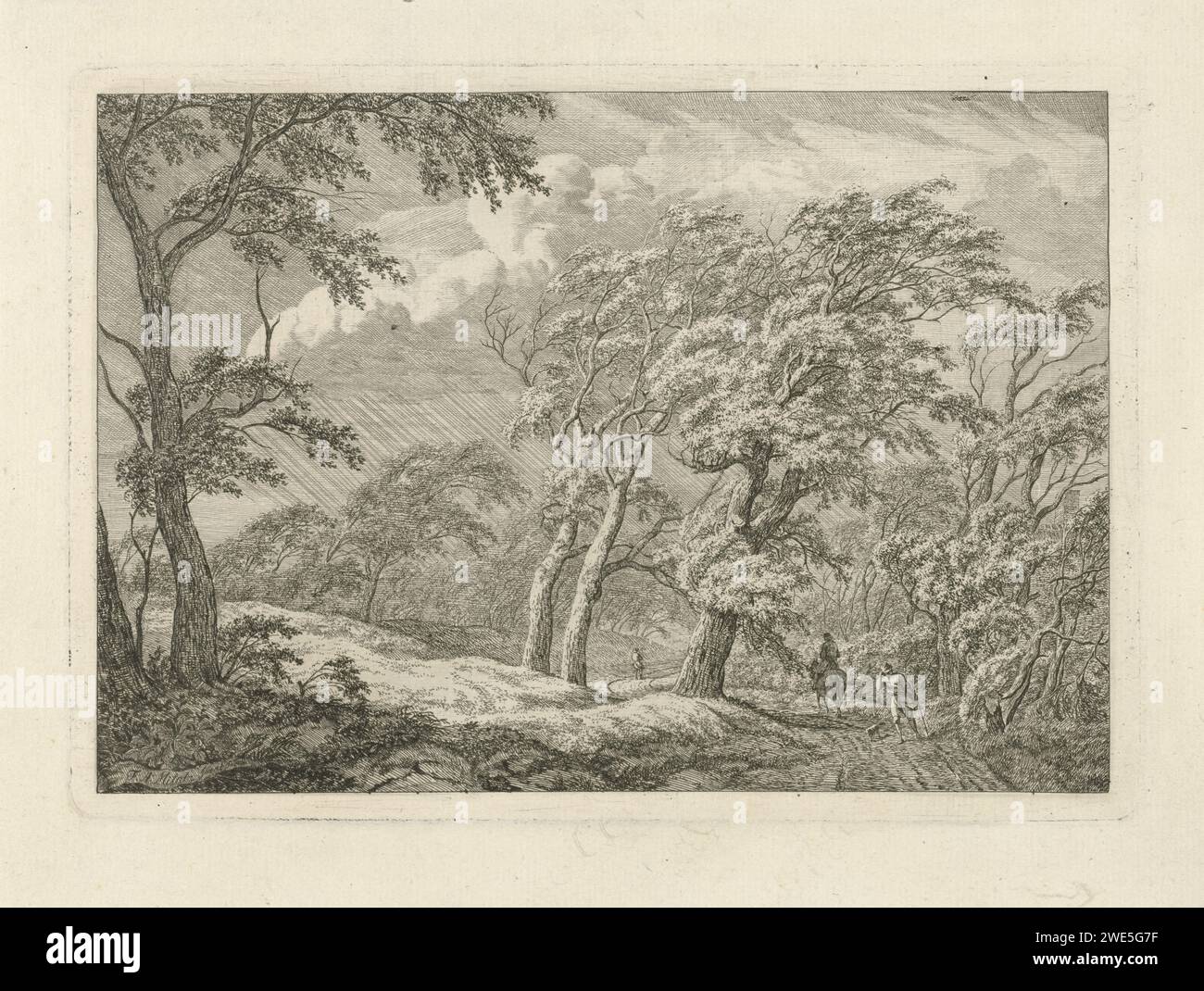 Landscape with storm and rain, Franciscus Andreas Milatz, 1784 - 1808 ...