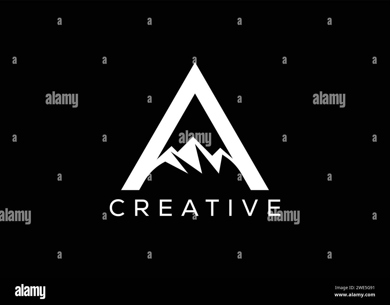 Mountain peak letter a logo hi-res stock photography and images - Alamy