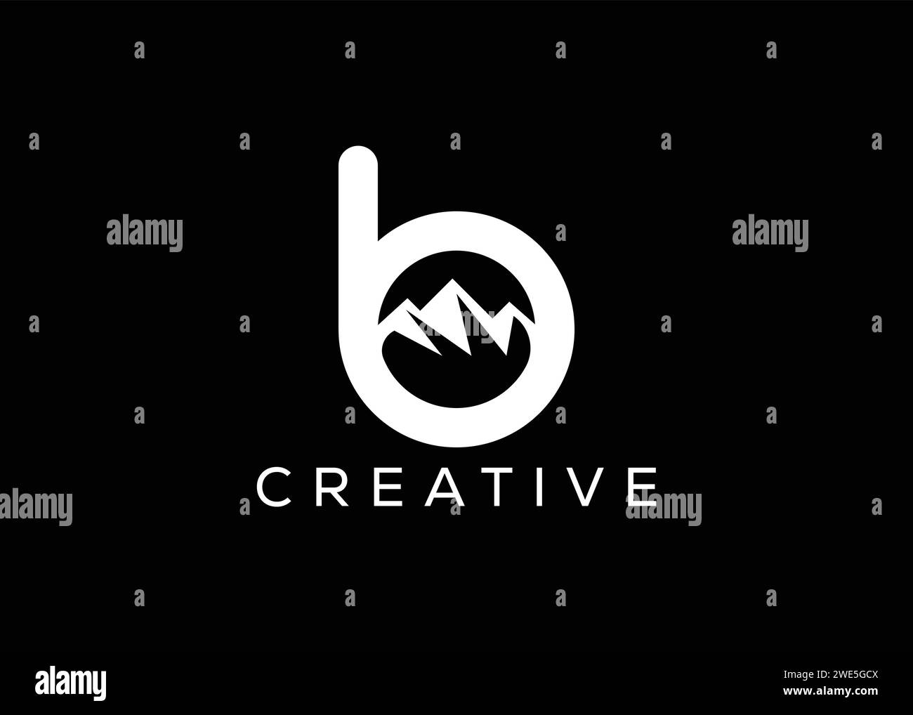 Minimal Letter B mountain logo design vector template. Initial Letter B ...