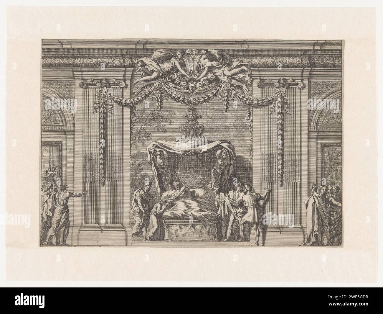 Jakob blesses the sons of Joseph, Jean Lepautre, 1667 print On his ...