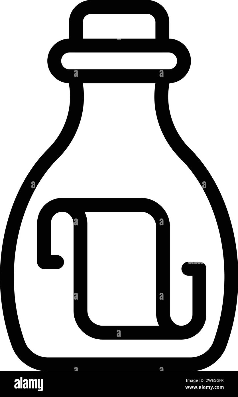 Sos water bottle icon outline vector. Note water. Letter pirate Stock ...