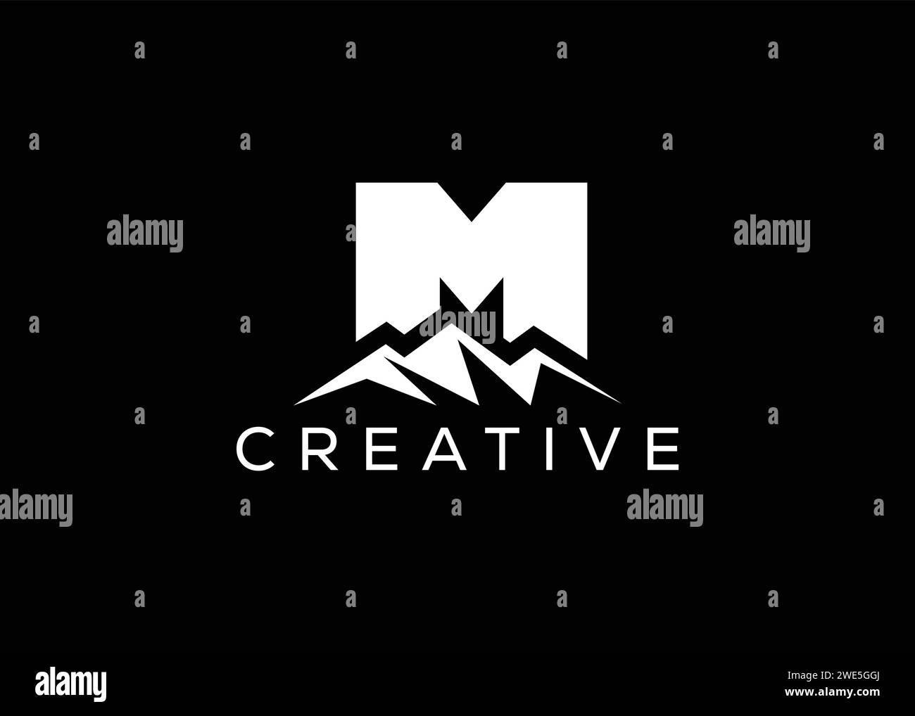 M letter mountain logo Black and White Stock Photos & Images - Alamy