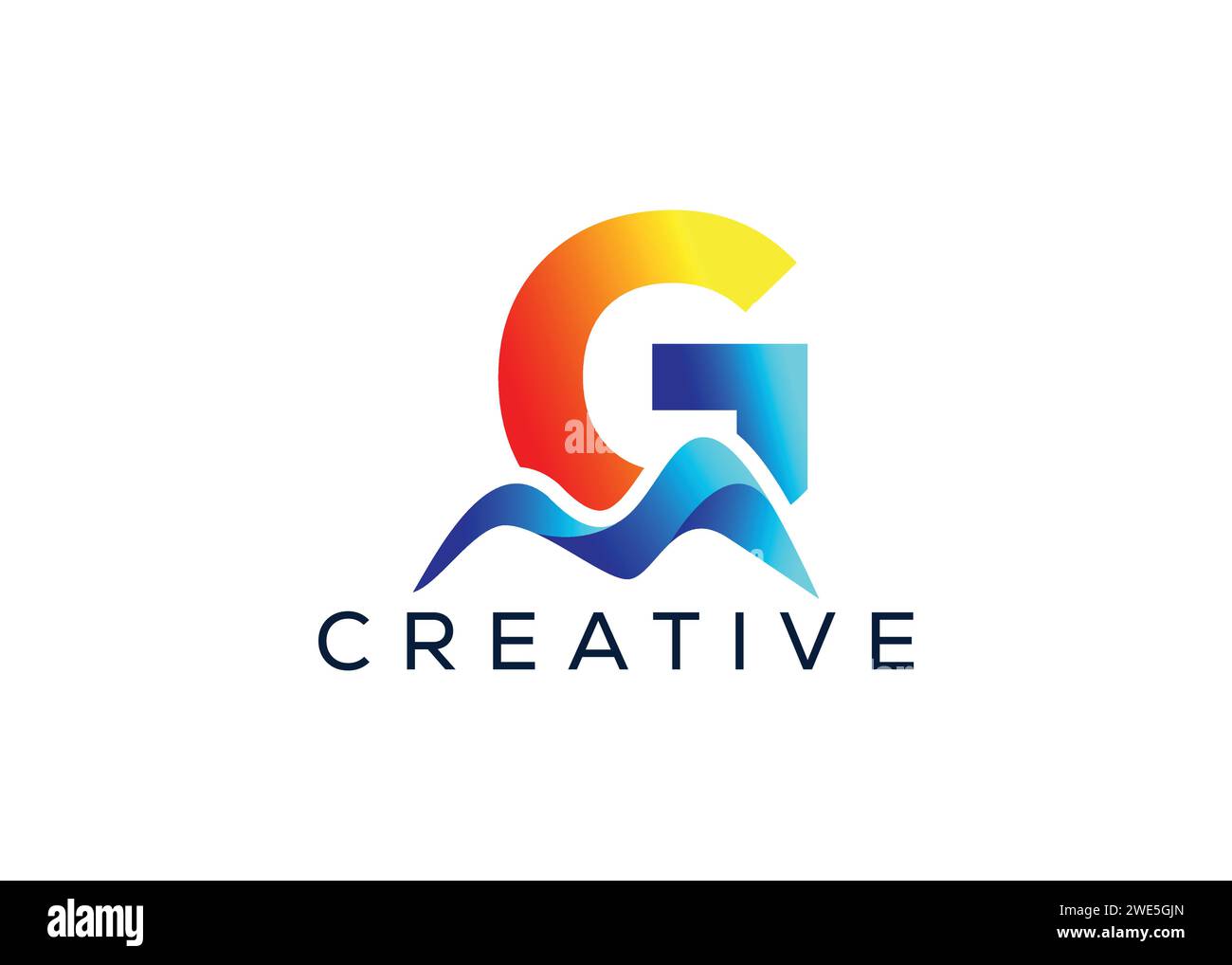 Minimal Letter G mountain logo design vector template. Initial Letter G ...