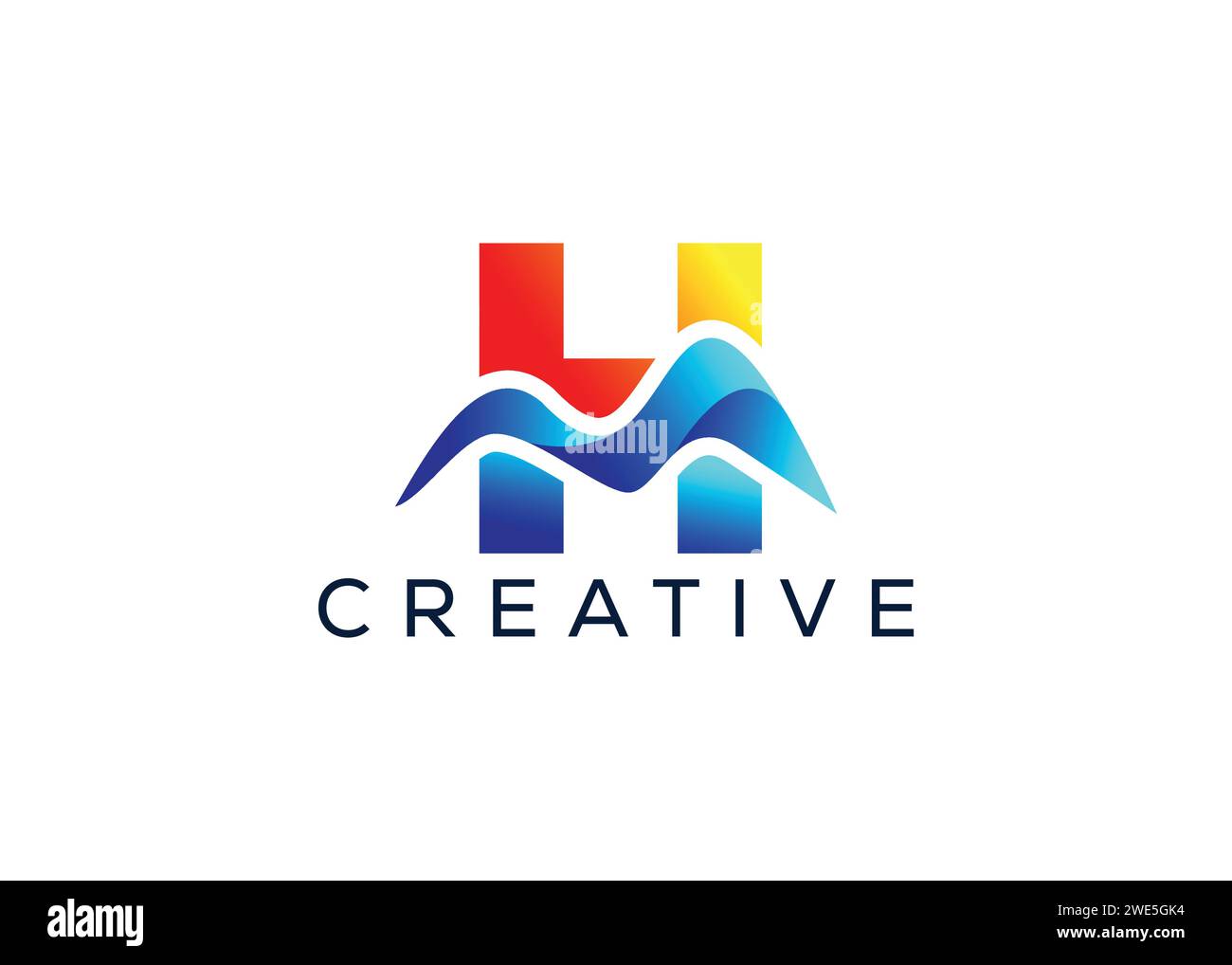 Minimal Letter H mountain logo design vector template. Initial Letter H ...