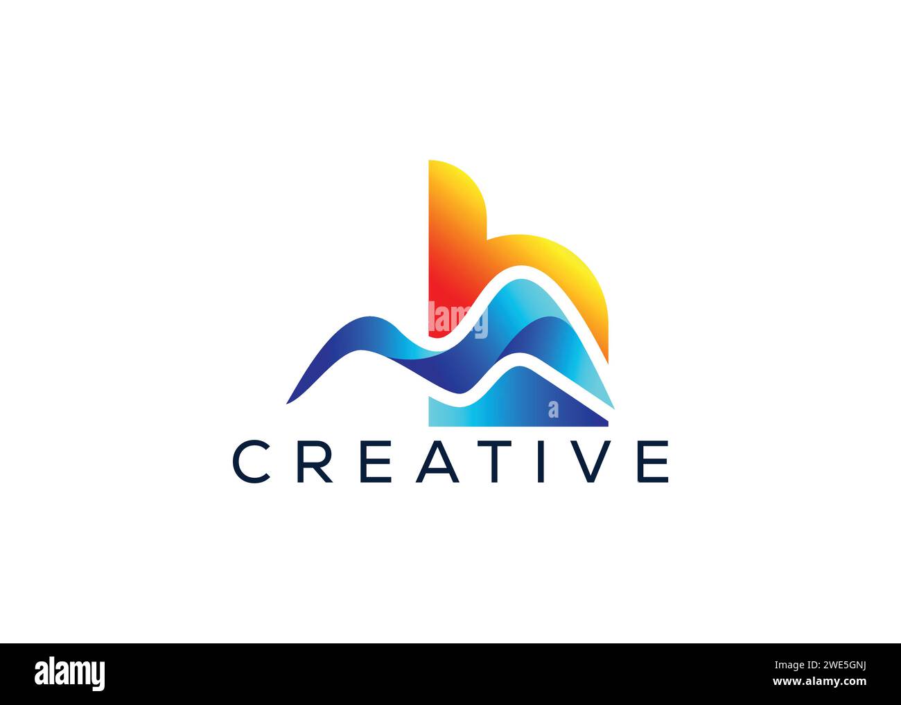 Minimal Letter H mountain logo design vector template. Initial Letter H ...