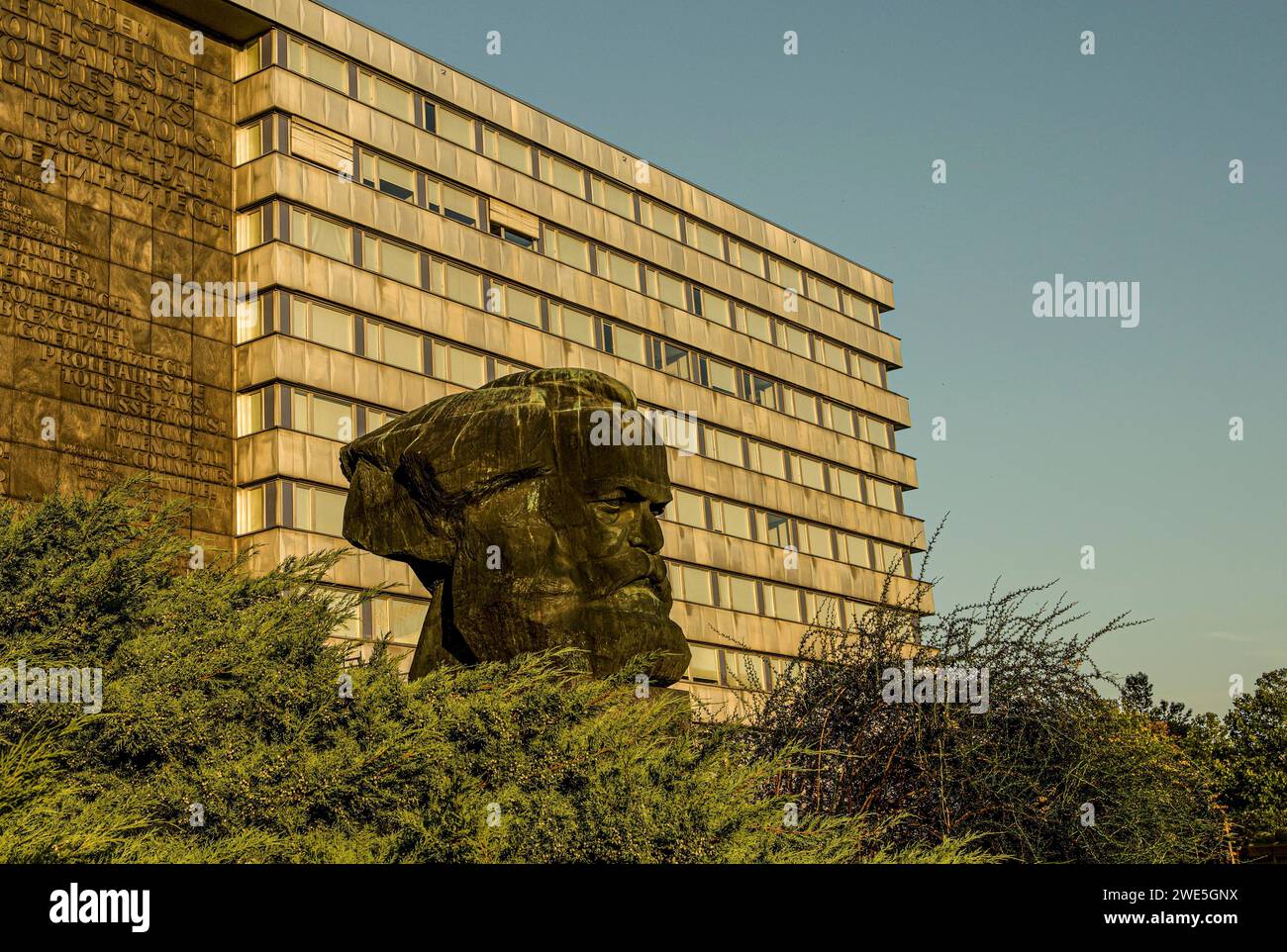 Karl Marx Monument by the sculptor Lew Kerbel (1971) in front of the ...