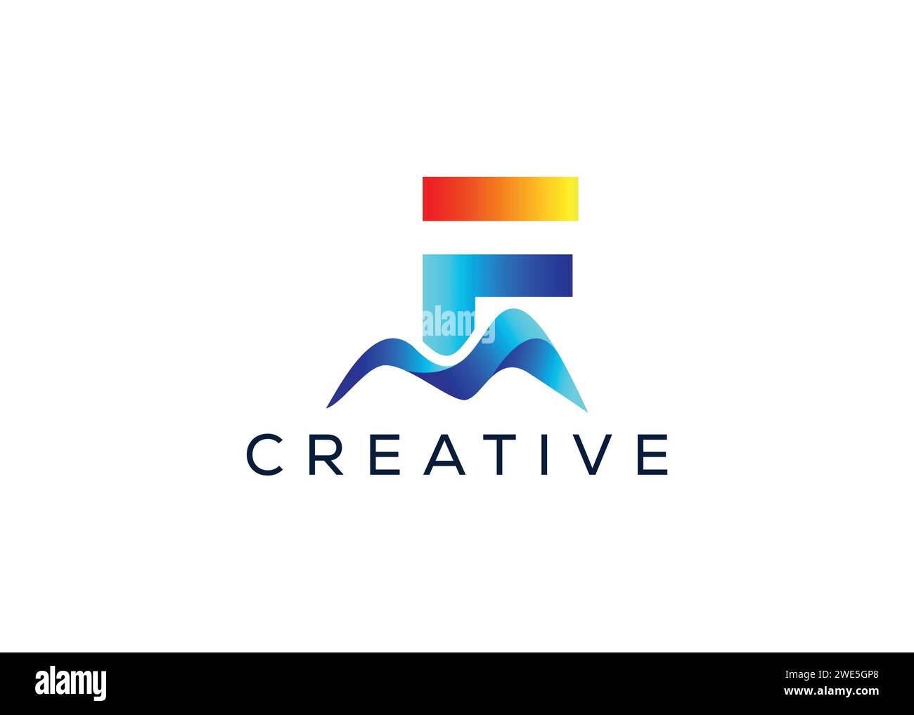 Minimal Letter F mountain logo design vector template. Initial Letter F ...