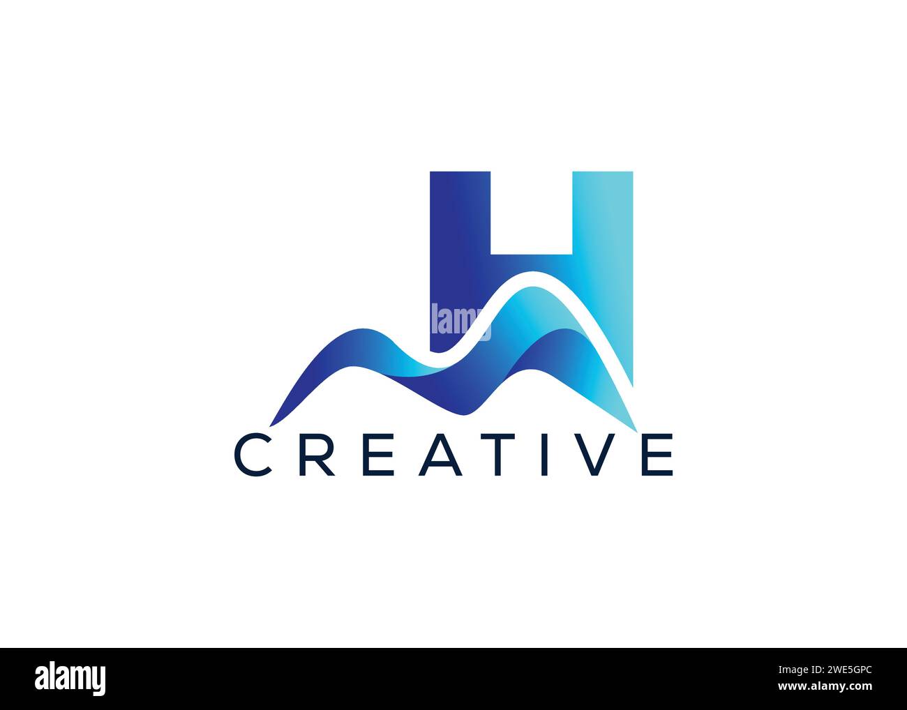 Minimal Letter H mountain logo design vector template. Initial Letter H ...