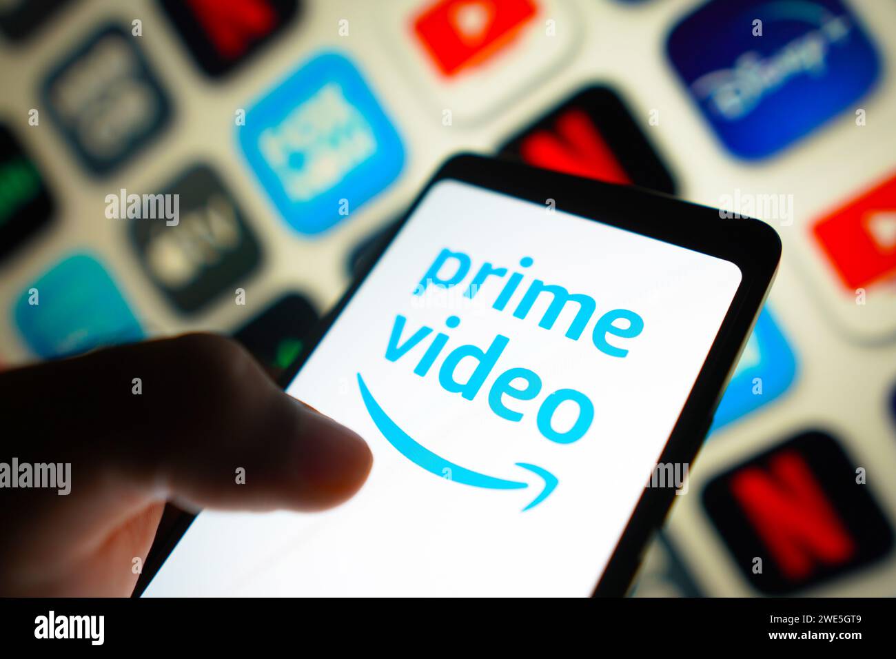 In this photo illustration, the Amazon Prime Video logo is displayed on ...