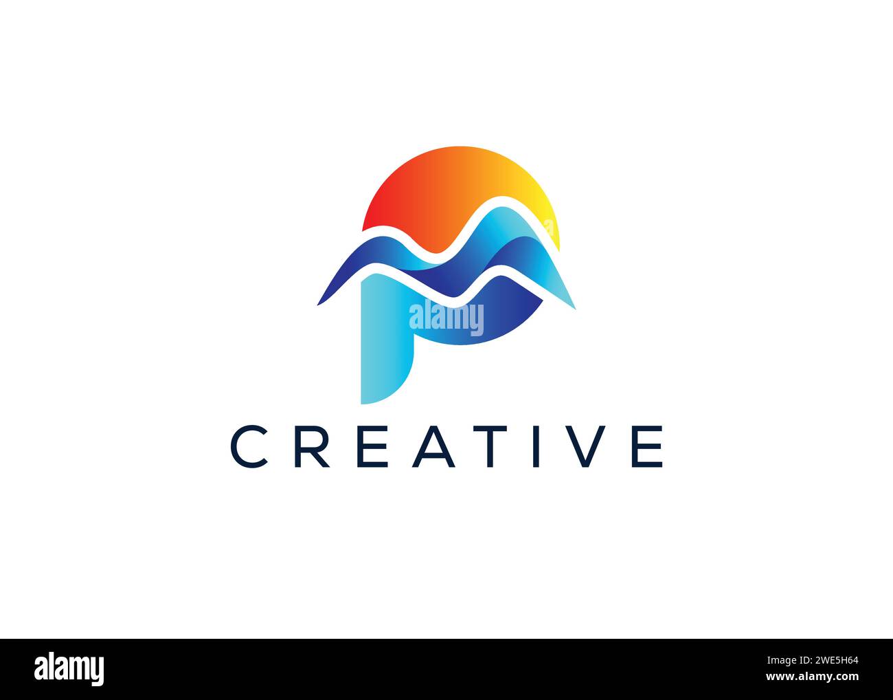 Minimal Letter P mountain logo design vector template. Initial Letter P ...