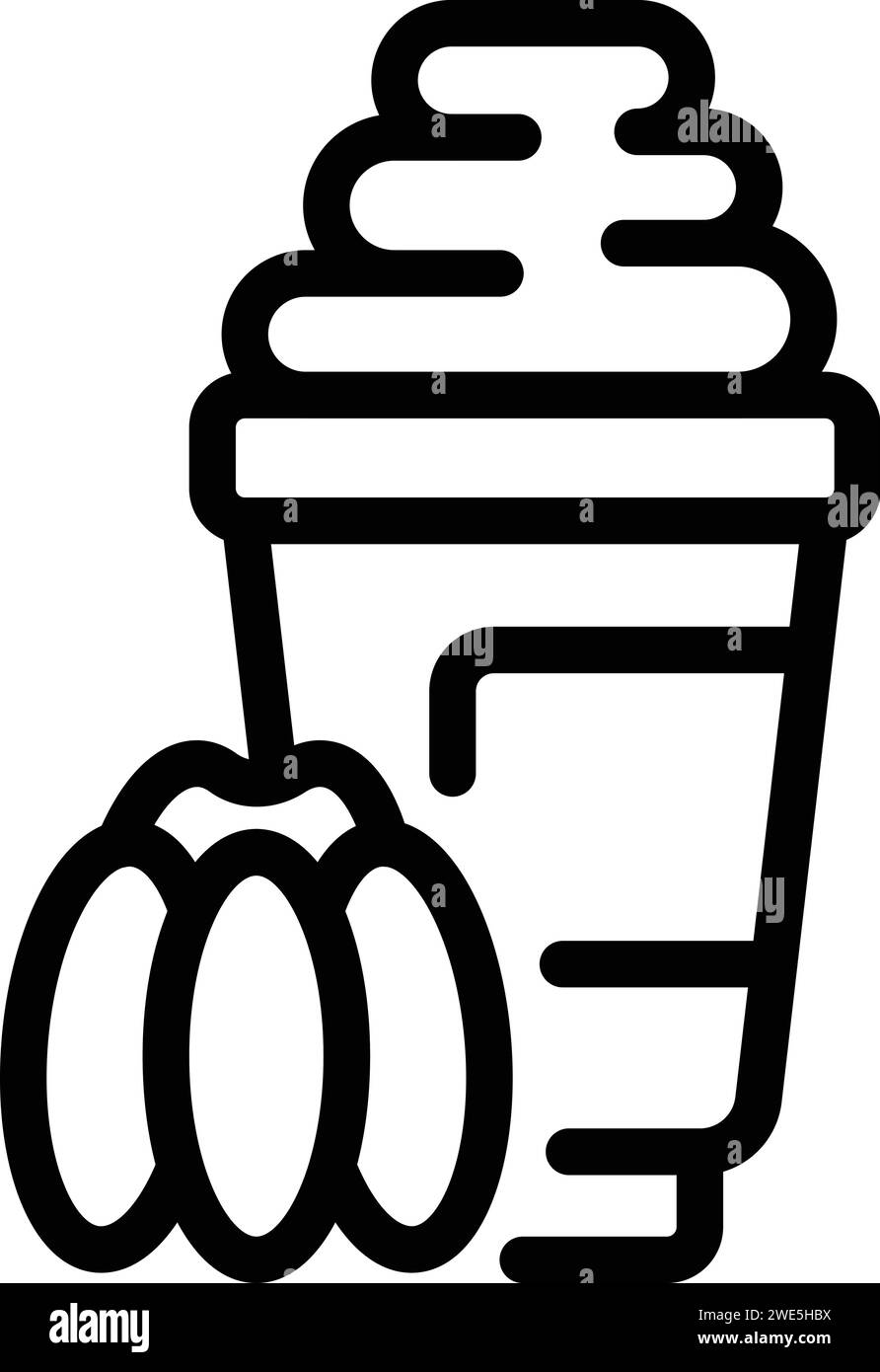 Pumpkin latte icon outline vector. Frappe iced. Drink recipe food Stock ...