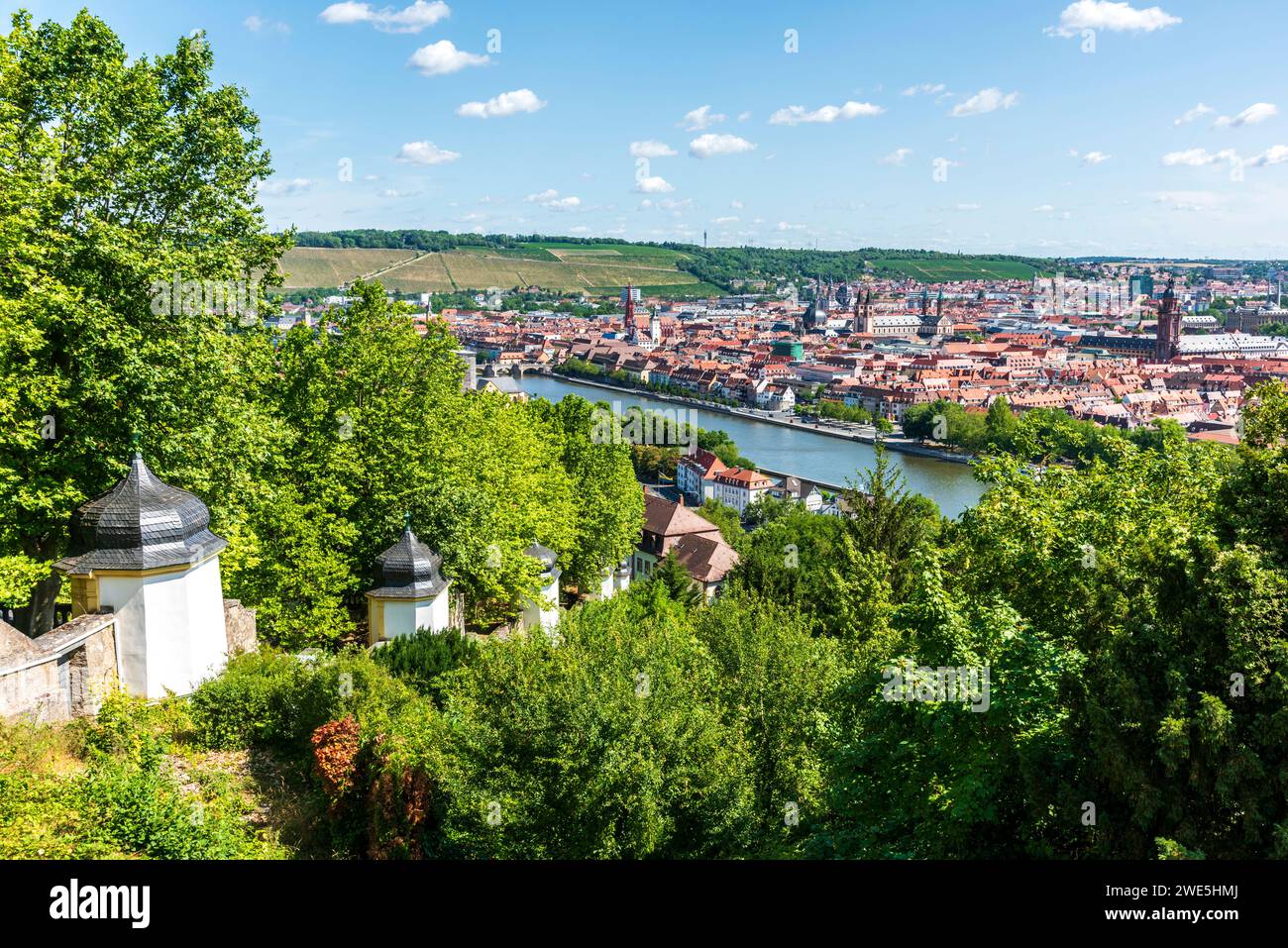 Old Main Bridge and old town in Würzburg, Lower Franconia, Franconia ...