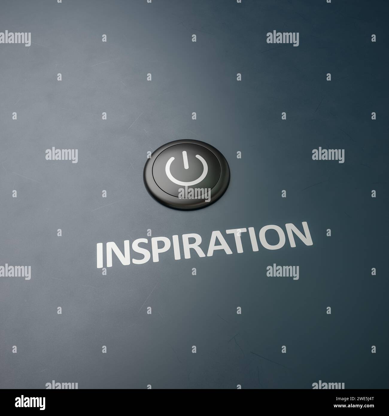 Black button with the word "Inspiration" as a label. Copy space around ...