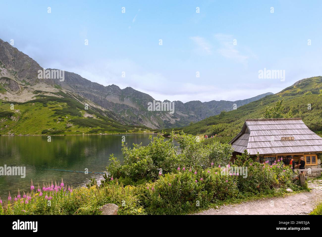 Lake Przedni Staw and grill room on the hiking trail to the Valley of ...