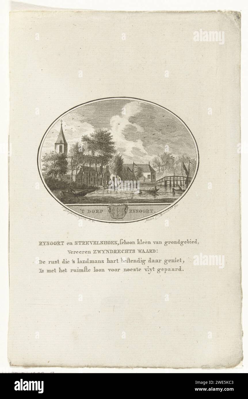 View of the village of Rijsoord, Anna Catharina Brouwer, after Johannes ...