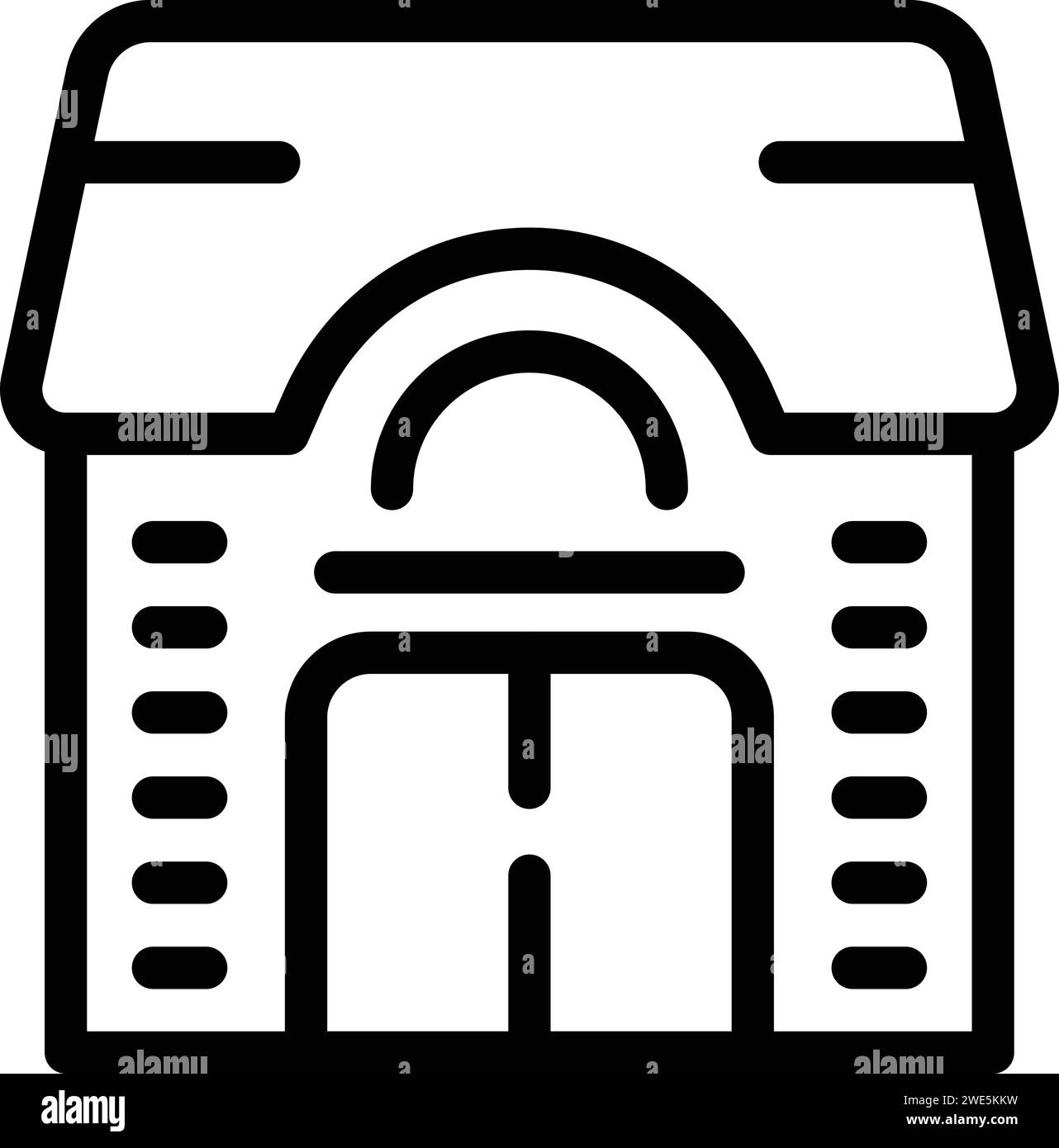 Kid toy house icon outline vector. Area dark children. Play ground ...